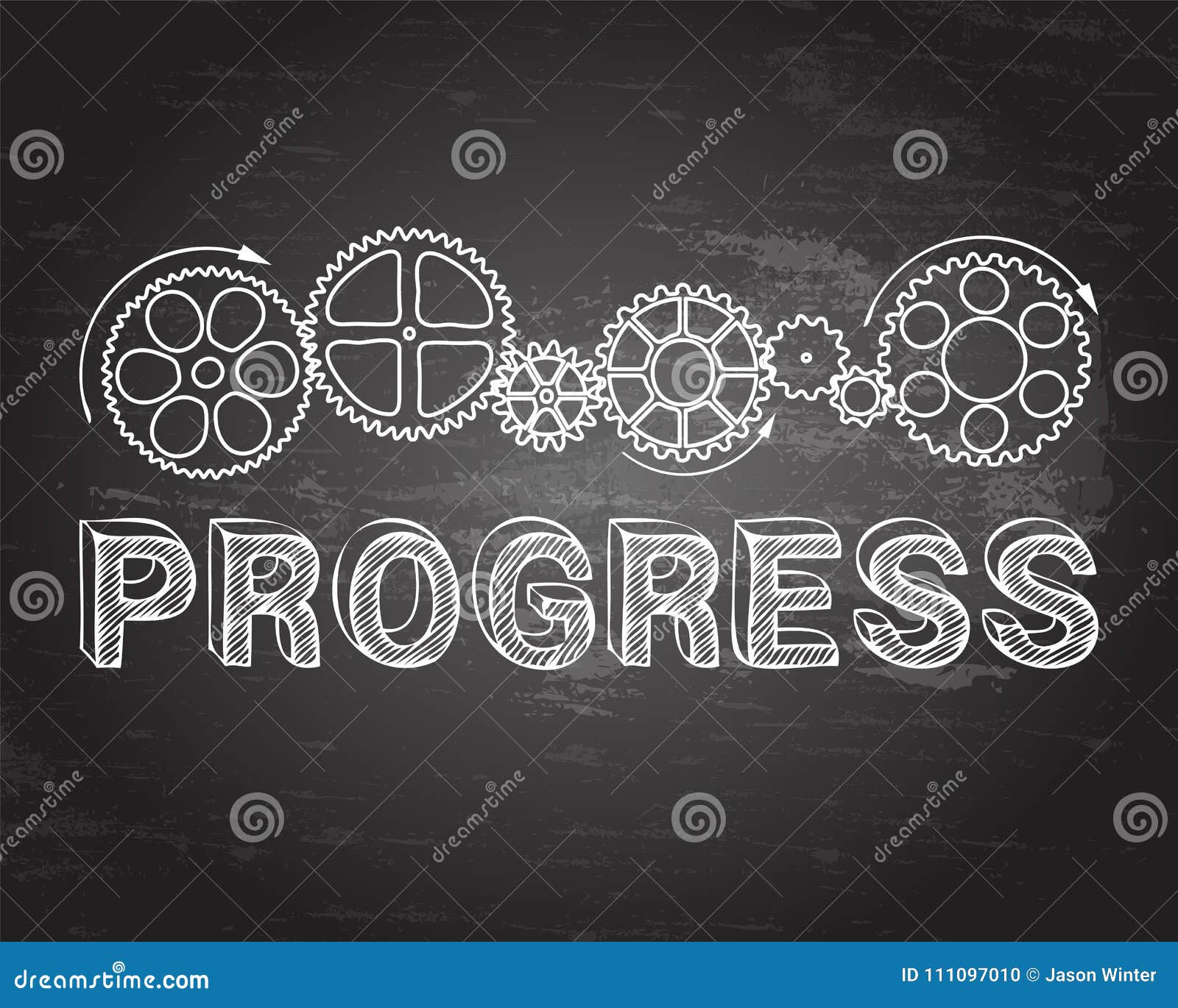 Progress Blackboard stock vector. Illustration of improve - 111097010
