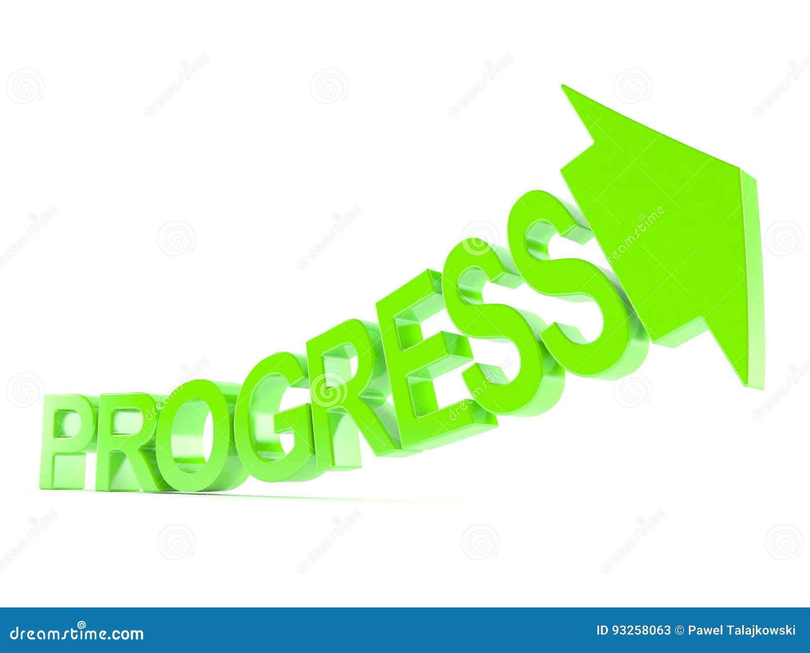 Progress Text with Green Arrow Stock Illustration - Illustration of ...