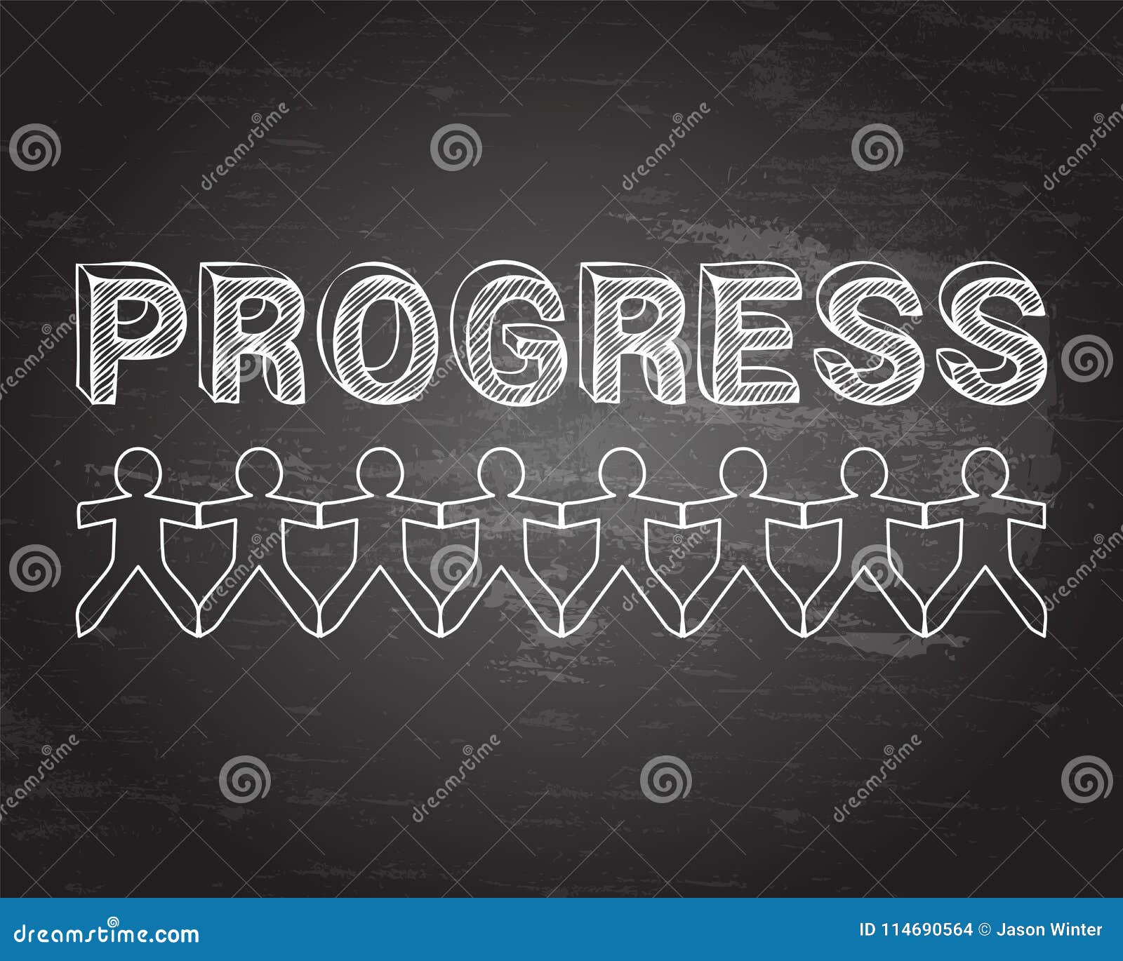 Progress People Blackboard stock vector. Illustration of paper - 114690564
