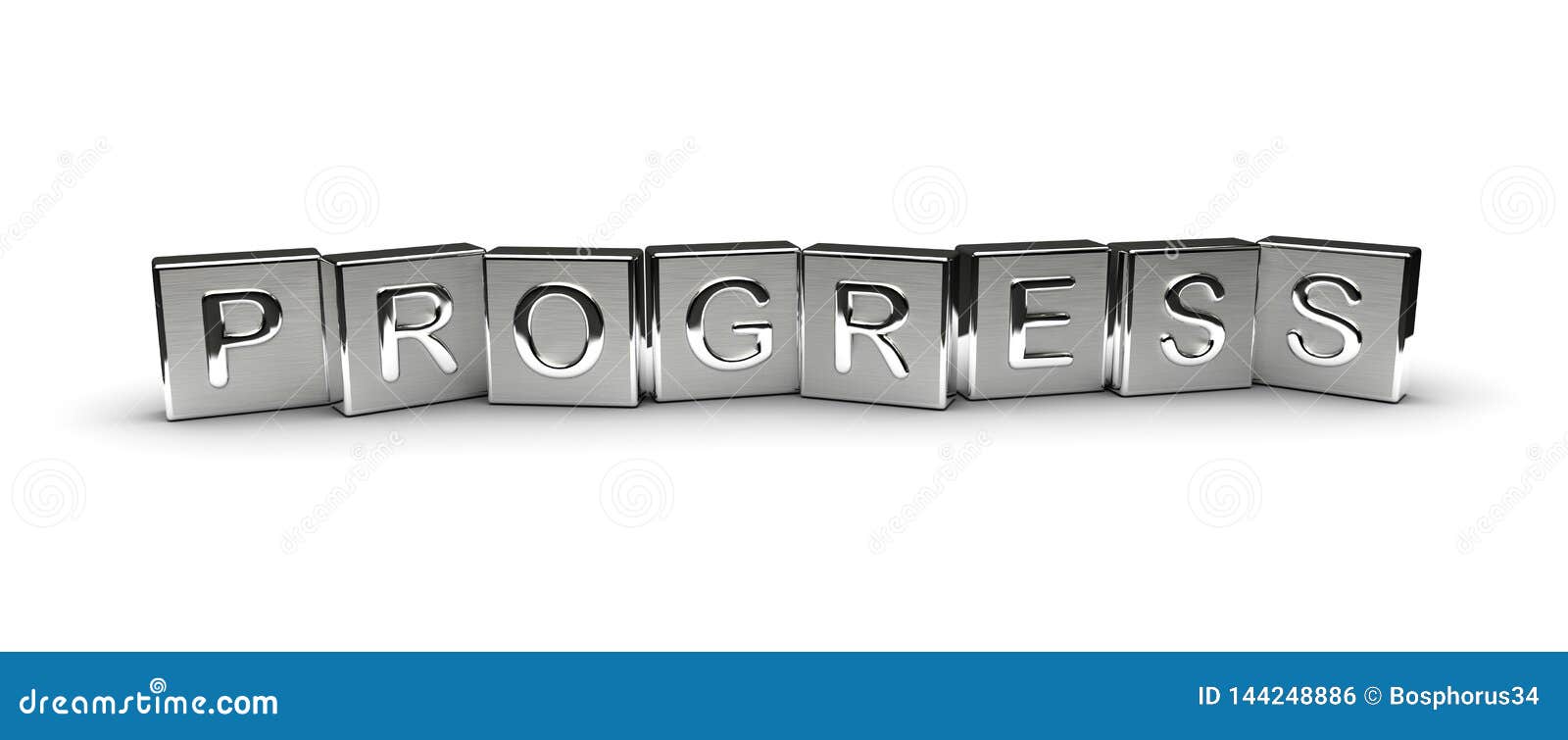 Progress Text on Metal Block Stock Illustration - Illustration of ...