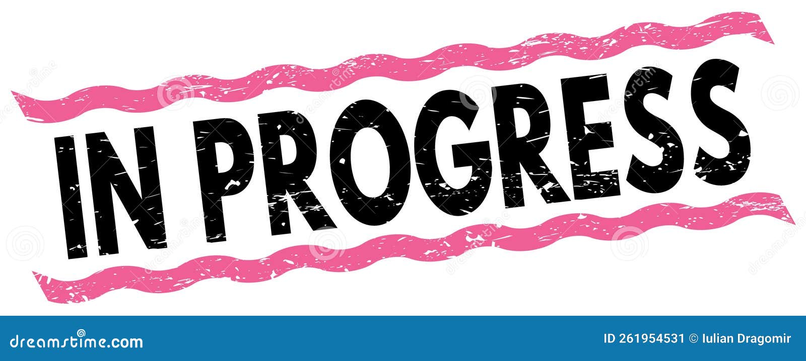 In PROGRESS Text on Pink-black Lines Stamp Sign Stock Illustration ...