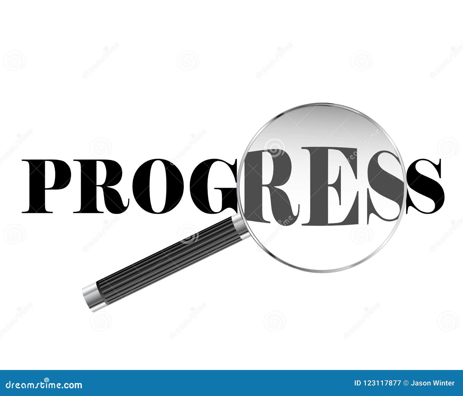 Progress Magnifying Glass stock vector. Illustration of investigator ...