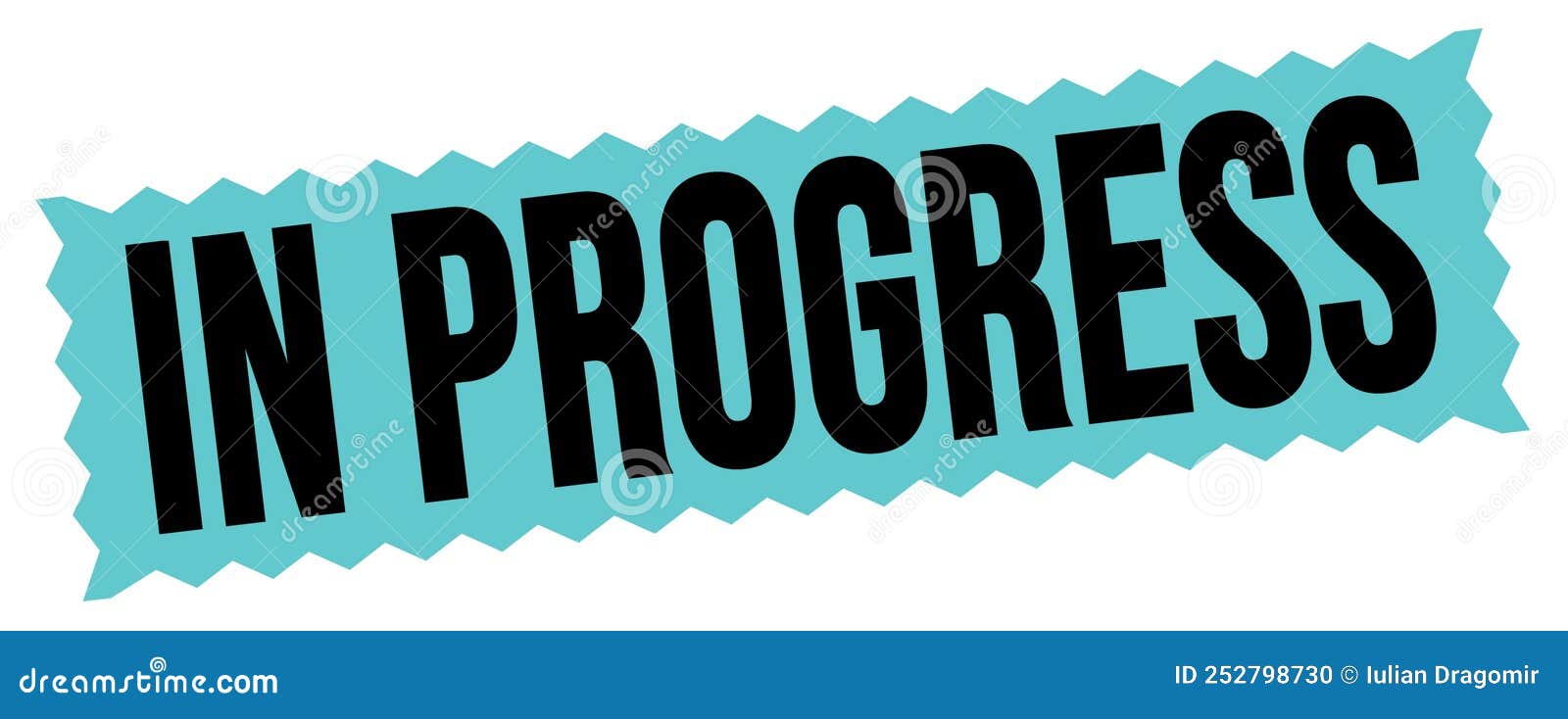 In PROGRESS Text Written on Blue-black Zig-zag Stamp Stock Illustration ...