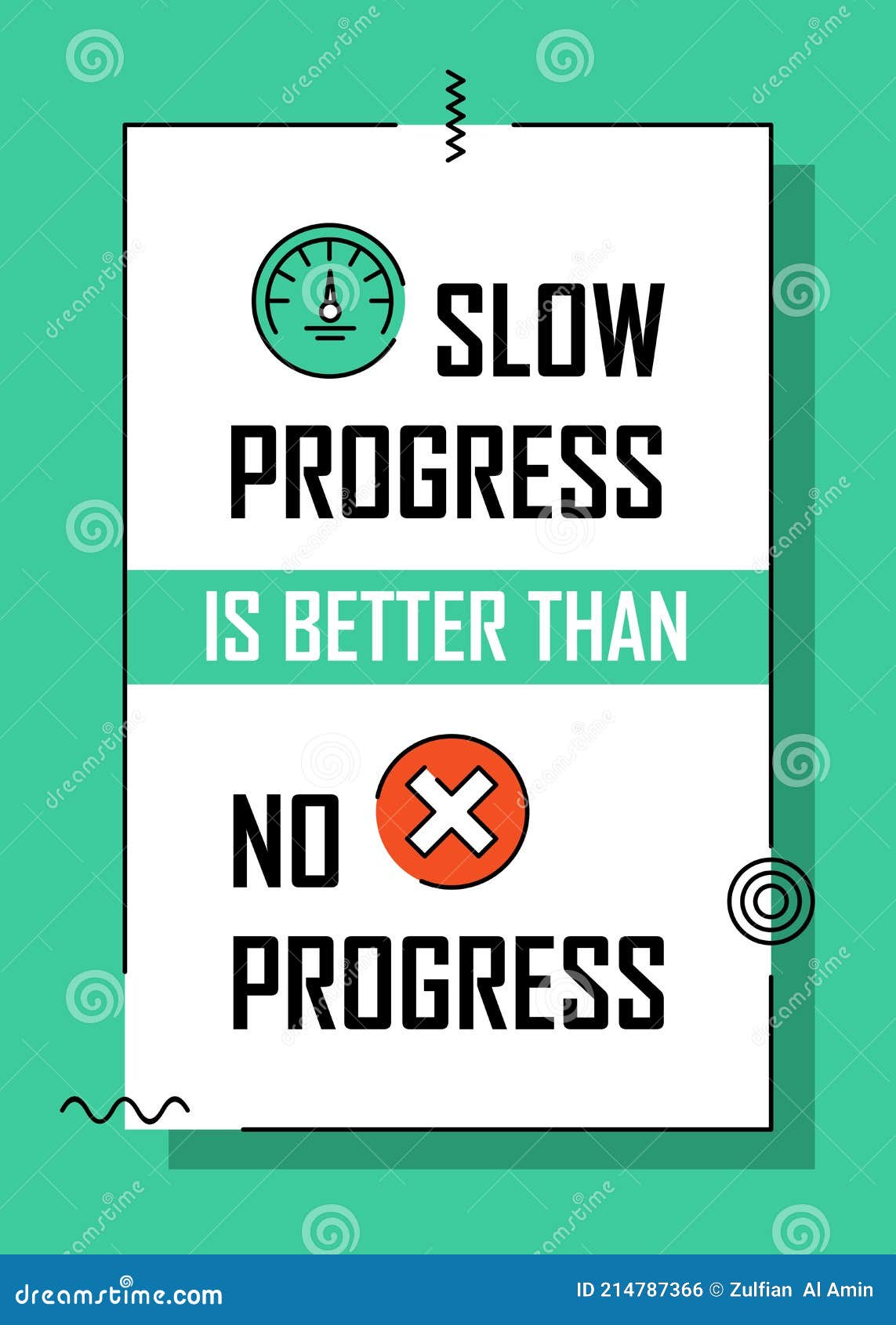 Progress To Success Quotes Poster. Stock Vector - Illustration of ...