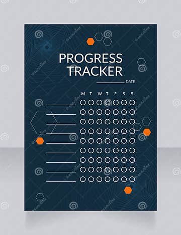 Progress Tracker Worksheet Design Template Stock Vector - Illustration ...