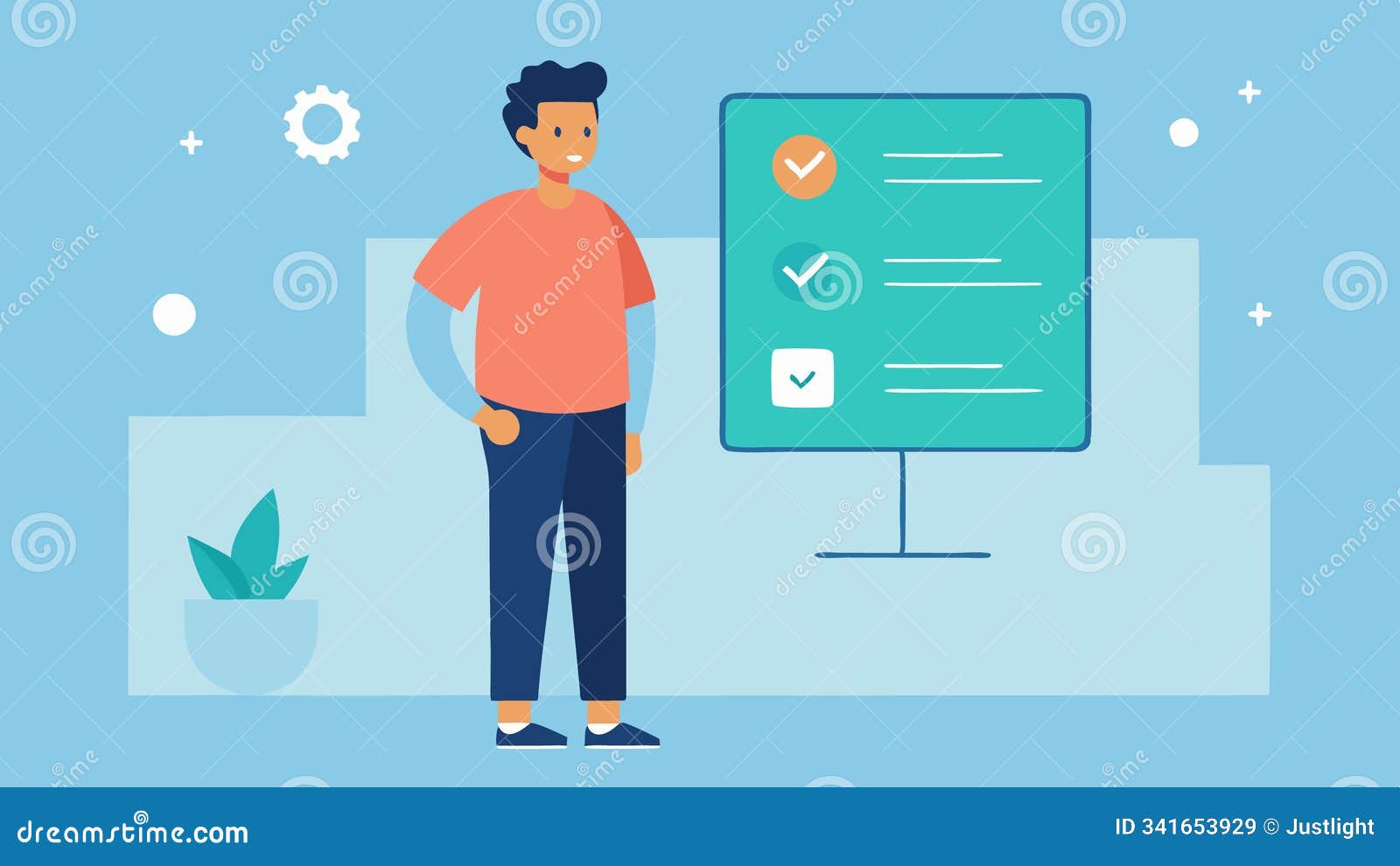 Progress Tracking Display A Patient Standing In Front Of A Screen ...