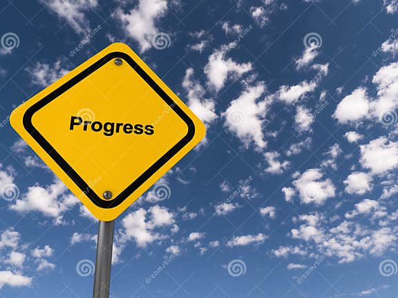 Progress Traffic Sign on Blue Sky Stock Photo - Image of traffic ...