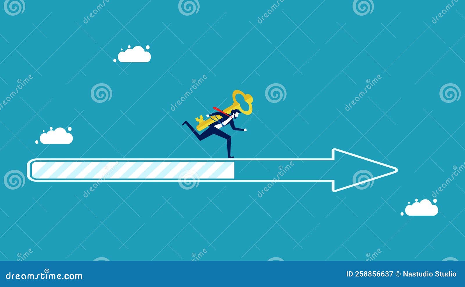 Progress or Unlock Missions. Determined Businessman Runs on the ...