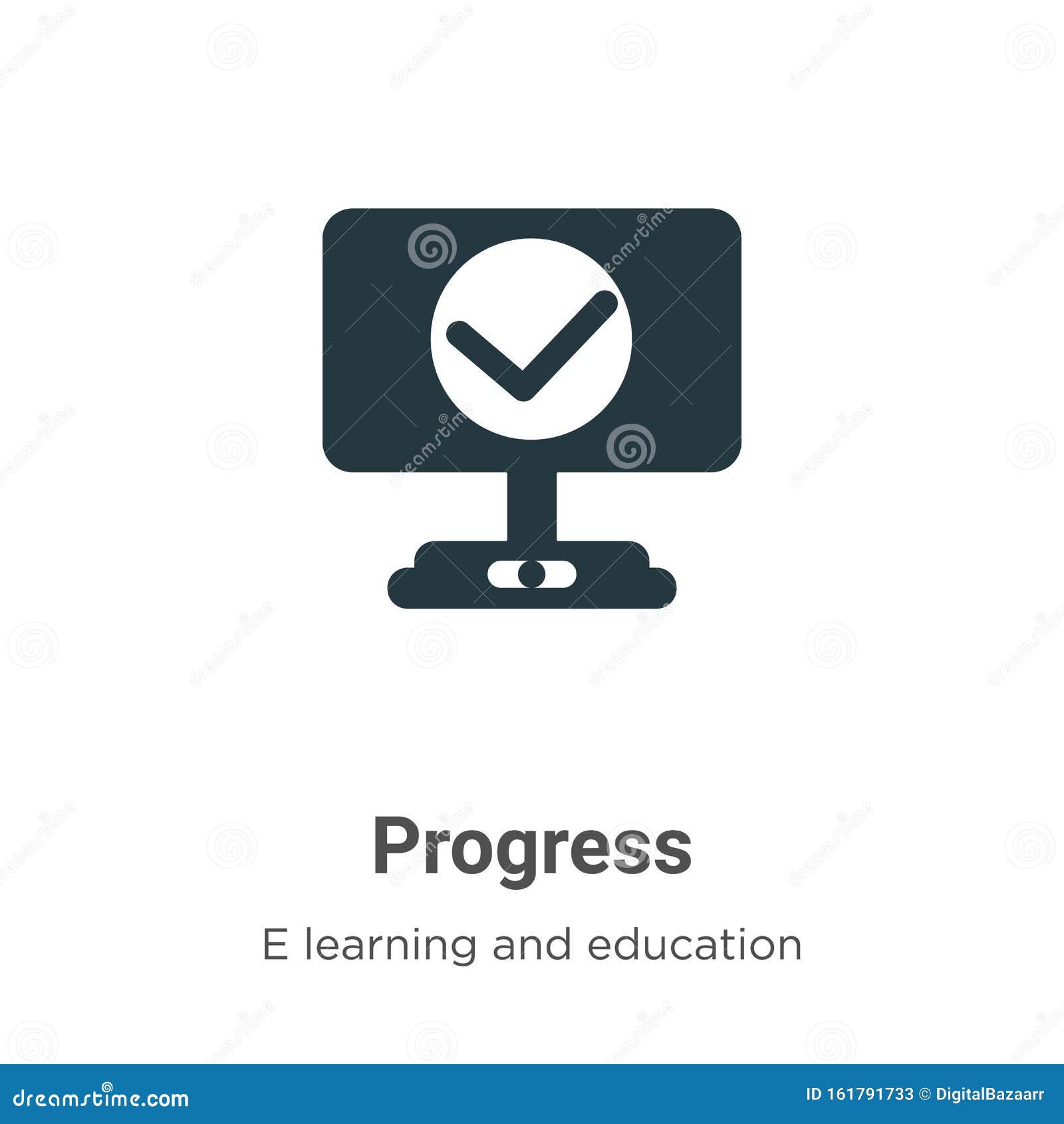 Progress Vector Icon on White Background. Flat Vector Progress Icon ...