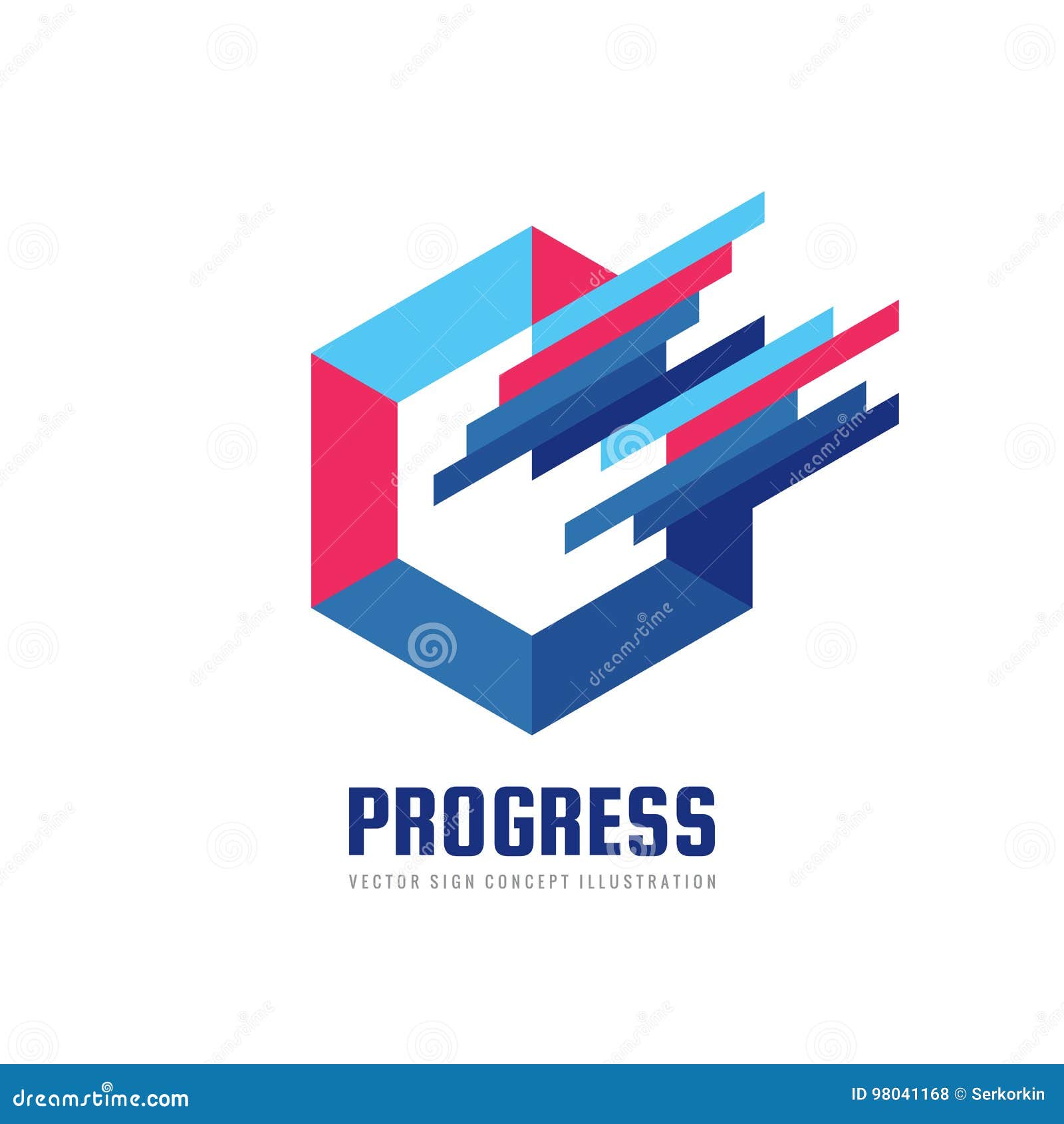 Progress - Vector Logo Template Concept Illustration. Abstract Creative ...