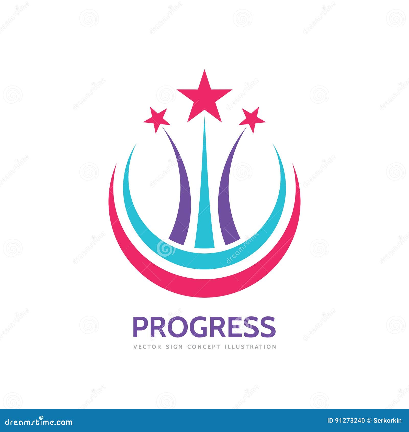 Progress - Vector Sign Template Concept Illustration. Arrow Creative ...