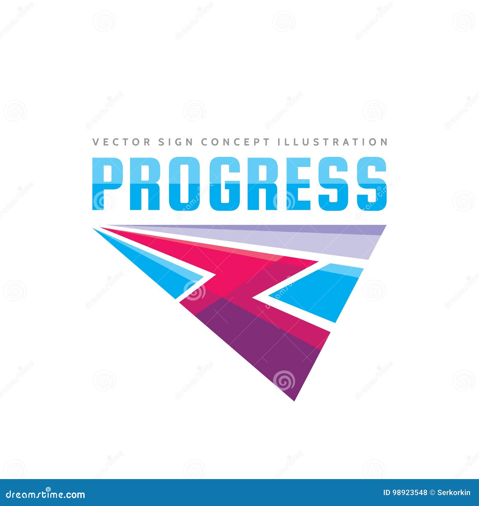 Progress - Vector Logo Template Concept Illustration in Flat Style ...