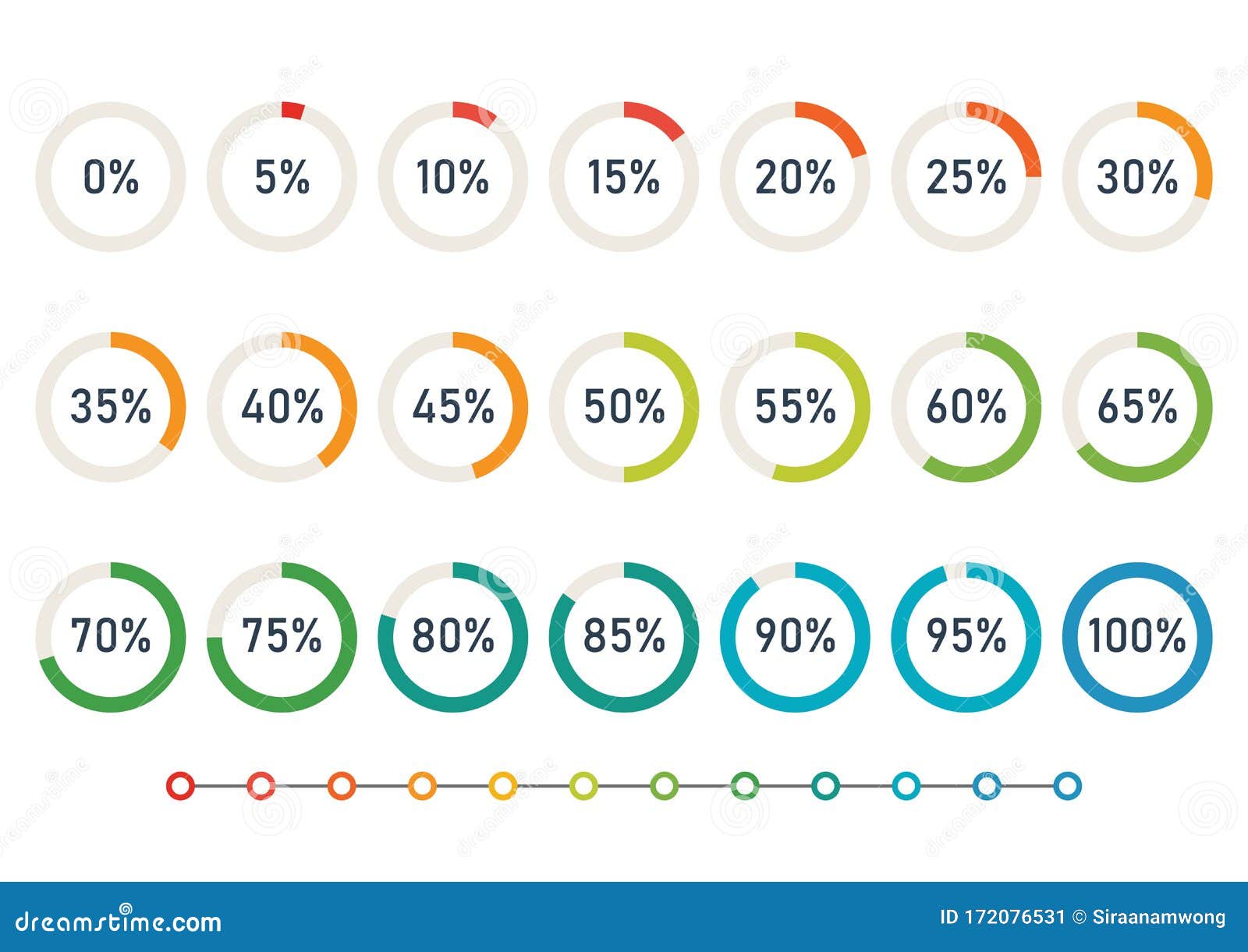 Progress Wheel Pie Charts Infographic Stock Vector - Illustration of ...