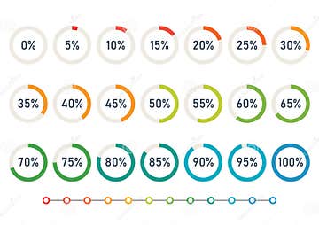 Progress Wheel Pie Charts Infographic Stock Vector - Illustration of ...