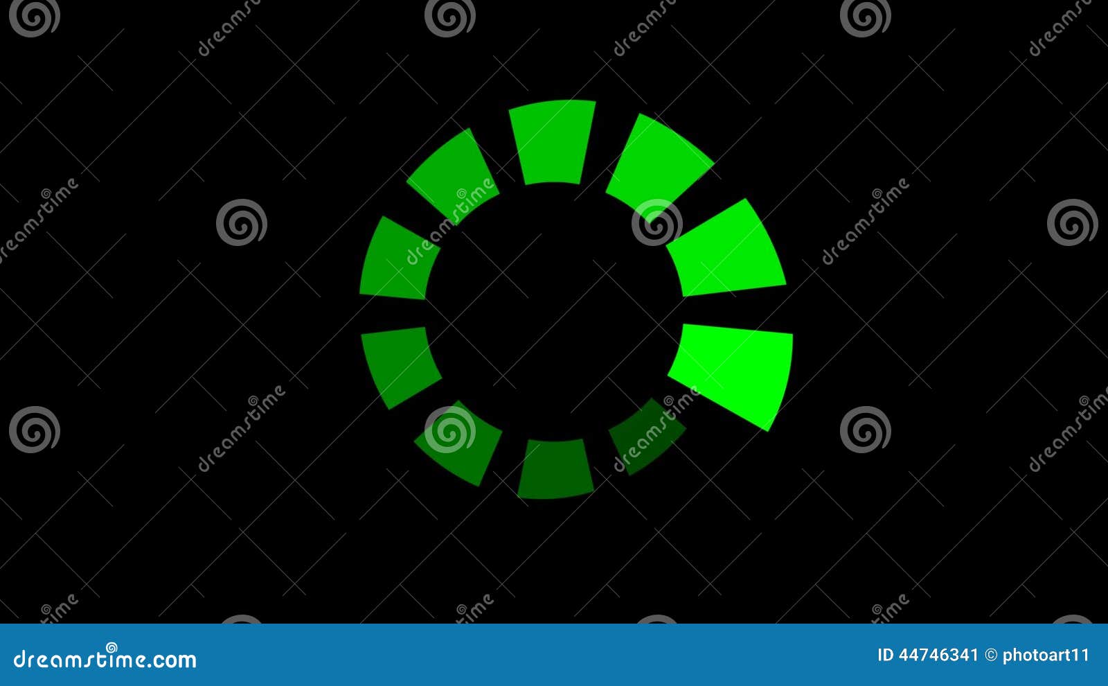 Progress Wheel Spinning - Seamless Looping, Green on Black Stock Video ...