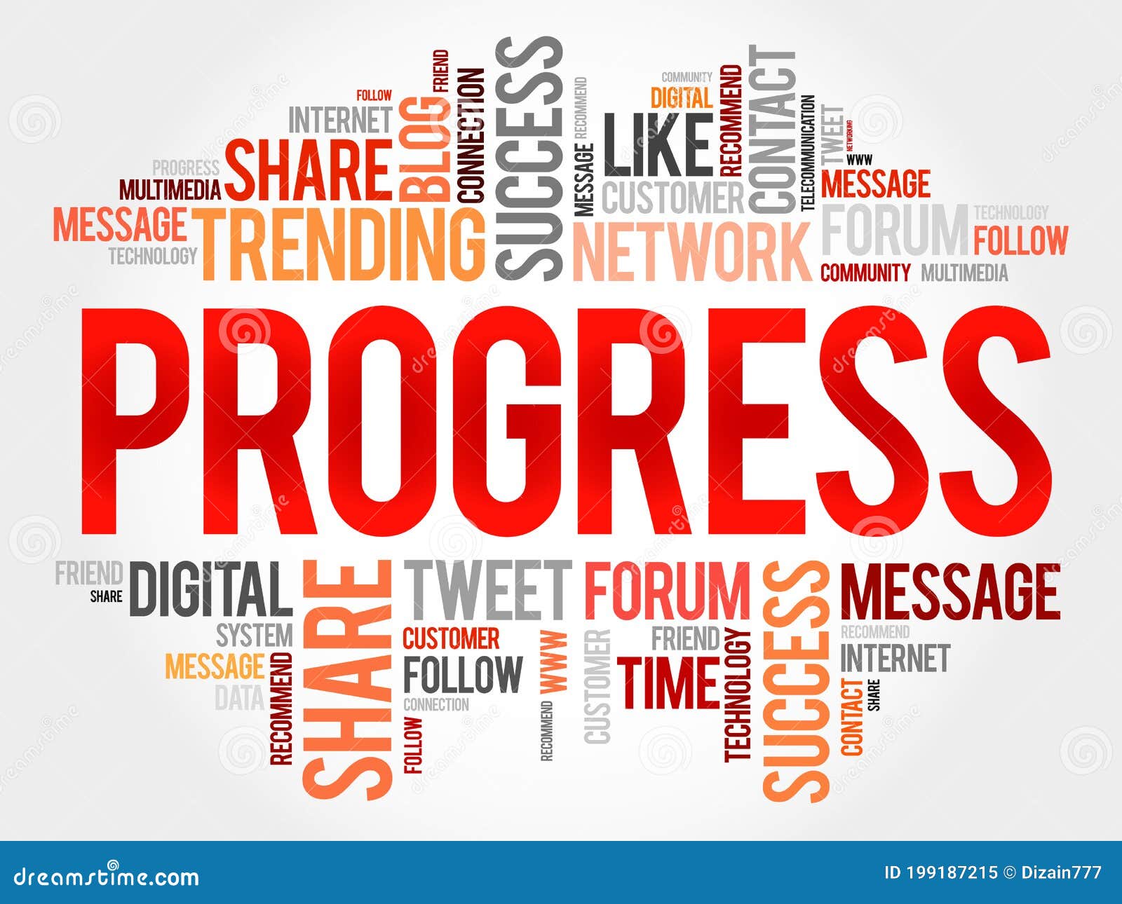 Progress Word Cloud Means Maturity Growth And Improvement Stock ...