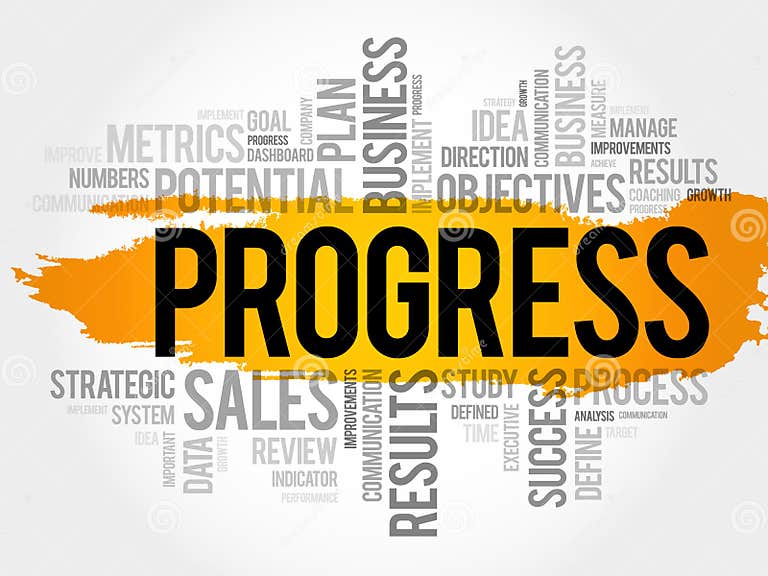Progress Word Cloud Collage Stock Illustration - Illustration of leader ...