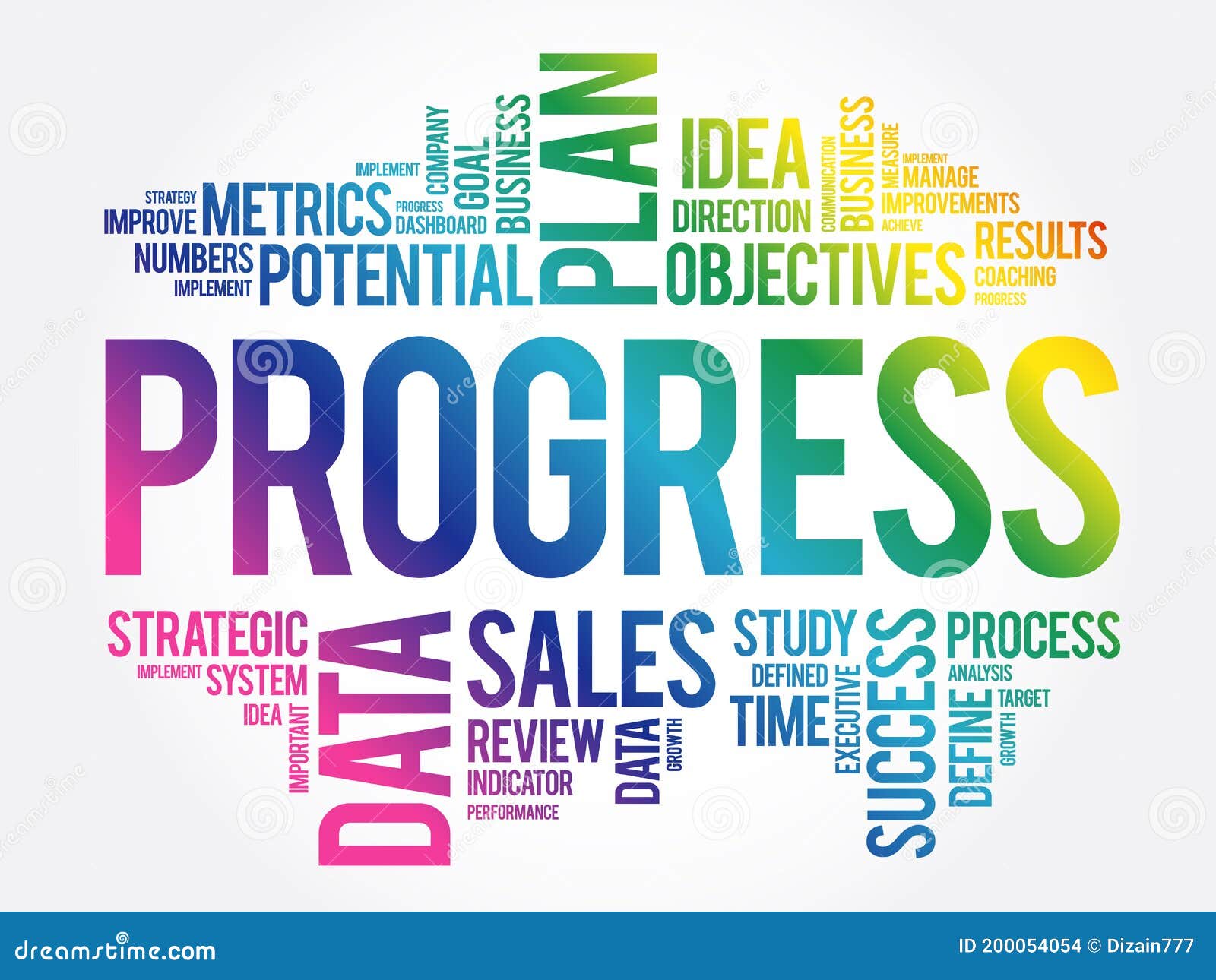 Progress Word Cloud Means Maturity Growth And Improvement Stock ...