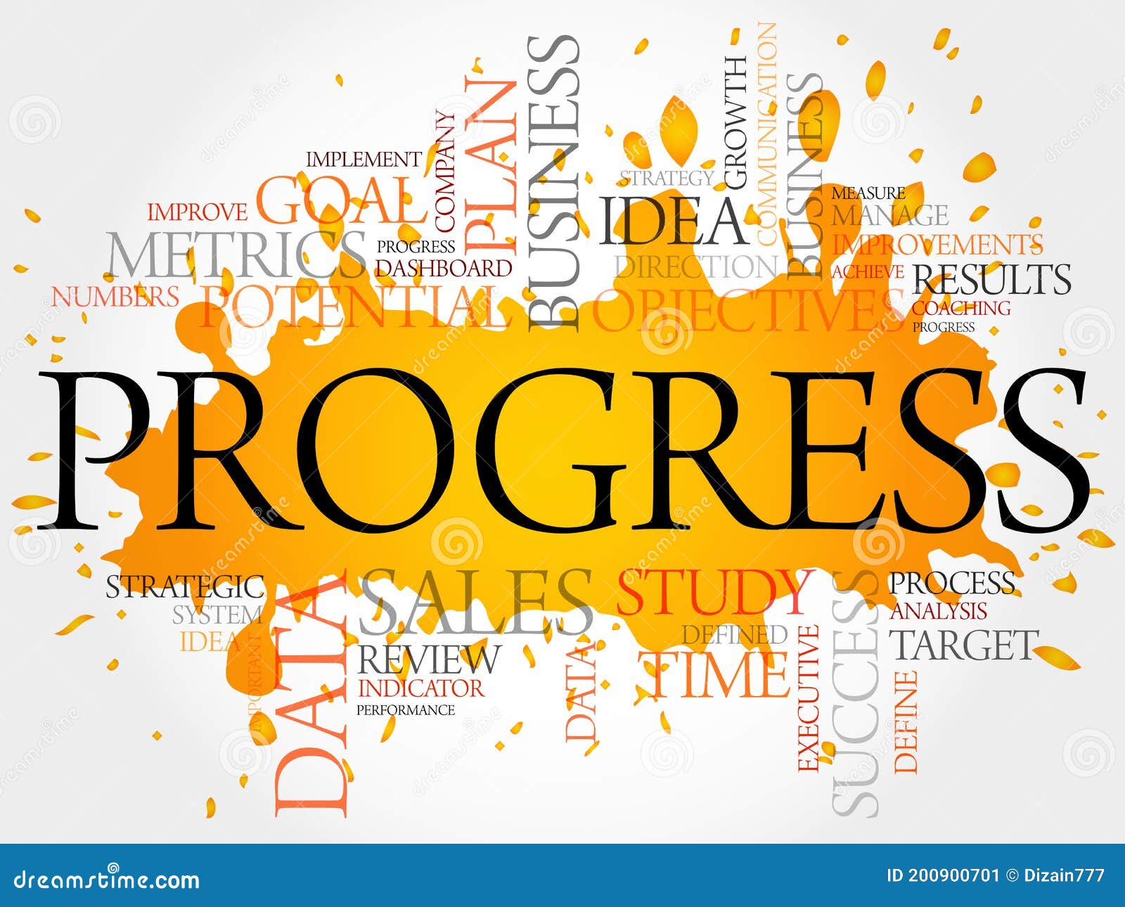 Progress word cloud stock illustration. Illustration of common - 200900701