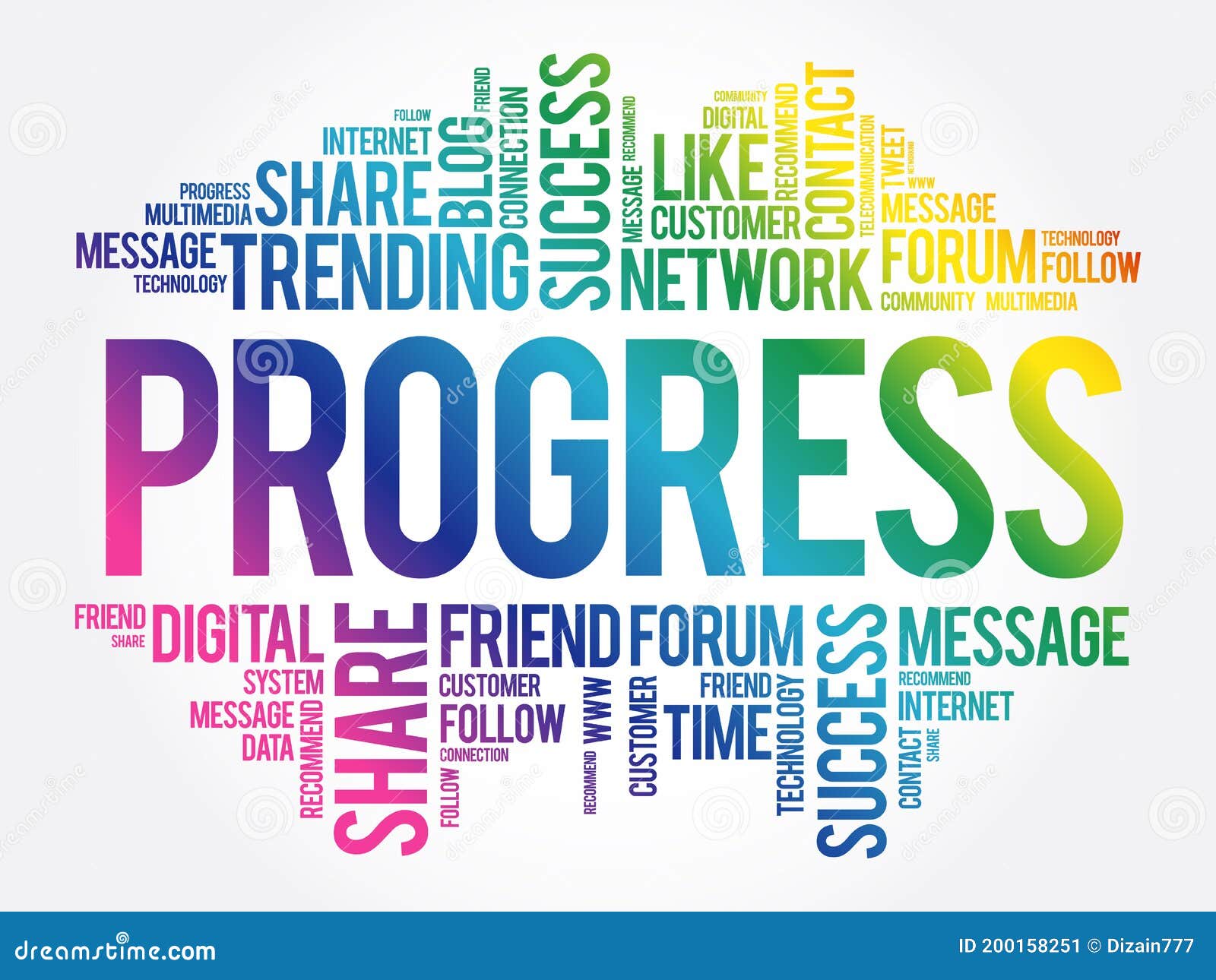 Progress Word Cloud Means Maturity Growth And Improvement Stock ...