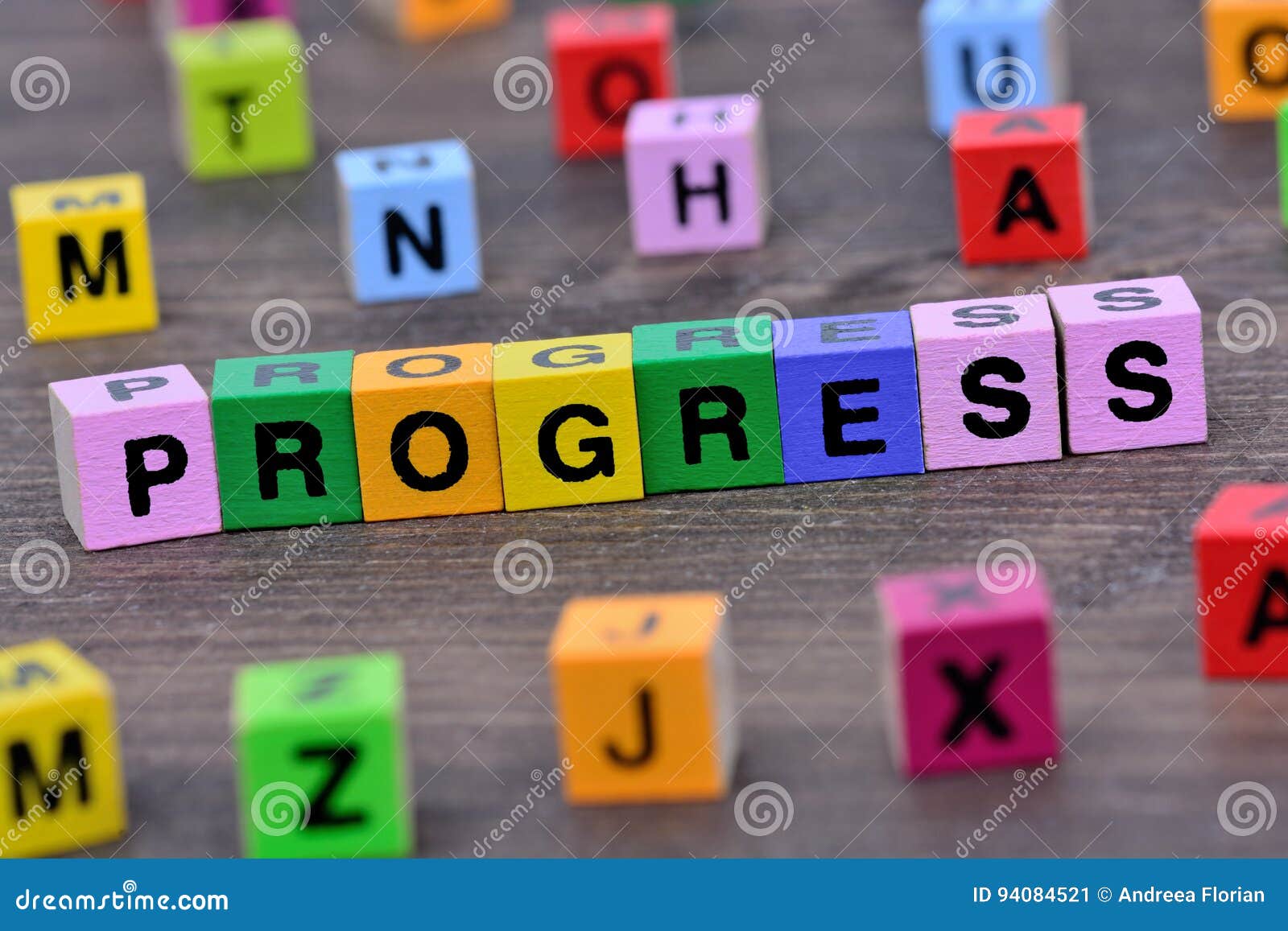 Progress word on table stock image. Image of aspirations - 94084521