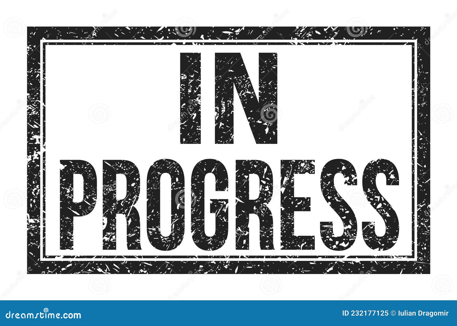 In PROGRESS, Words on Black Rectangle Stamp Sign Stock Illustration ...
