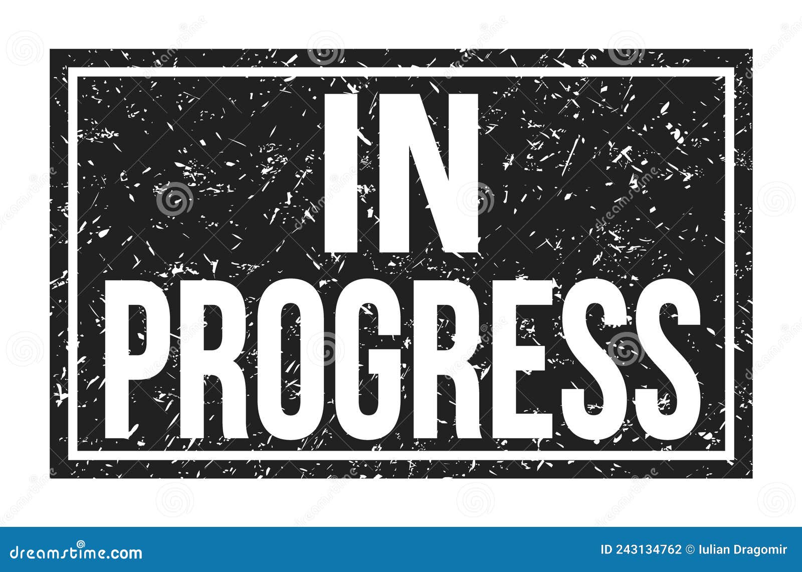 In PROGRESS, Words on Black Rectangle Stamp Sign Stock Illustration ...