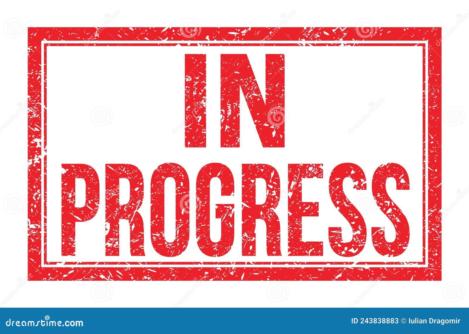 In PROGRESS, Words on Red Rectangle Stamp Sign Stock Illustration ...