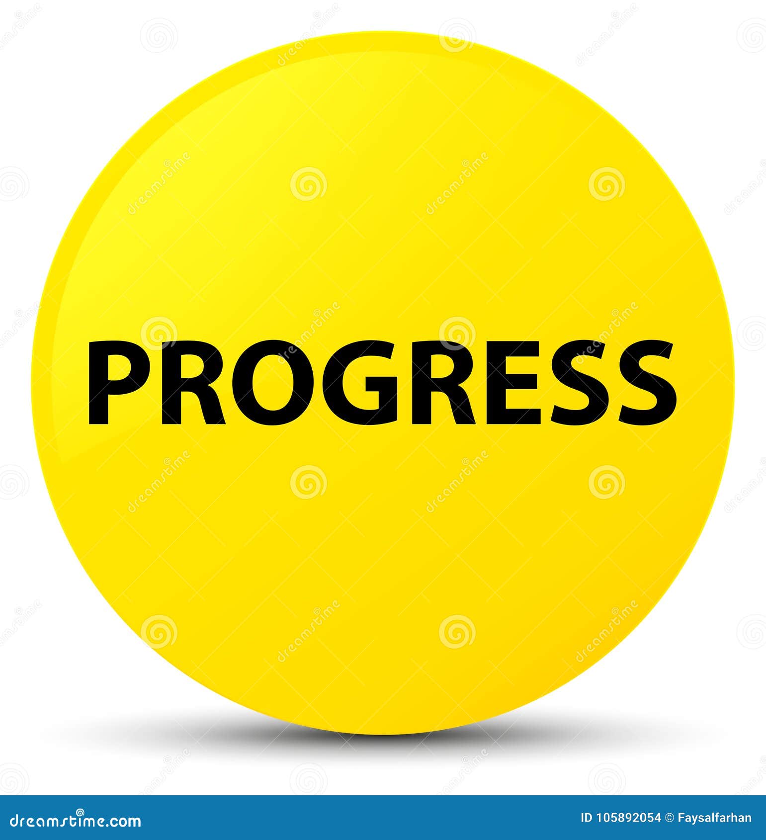 Progress Yellow Round Button Stock Illustration - Illustration of move ...