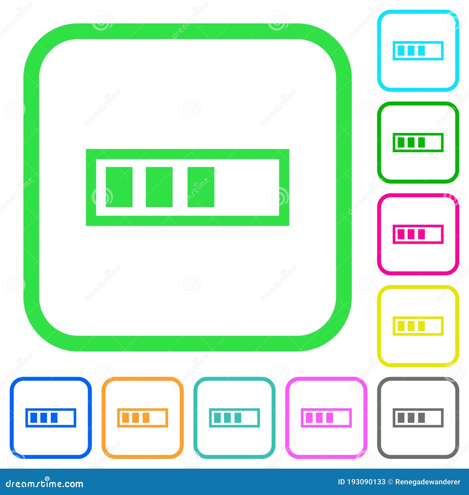 Progressbar Icons With Shadows And Outlines Cartoon Vector ...