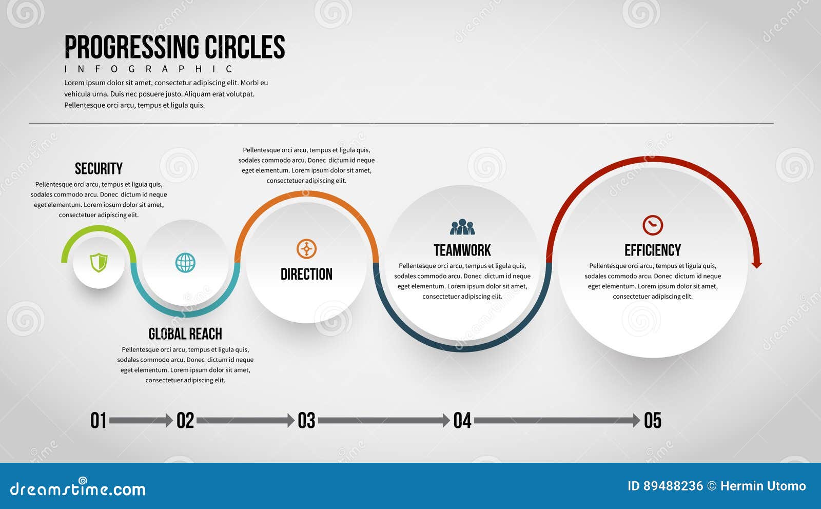 Progressing Circles Infographic Stock Vector - Illustration of data ...