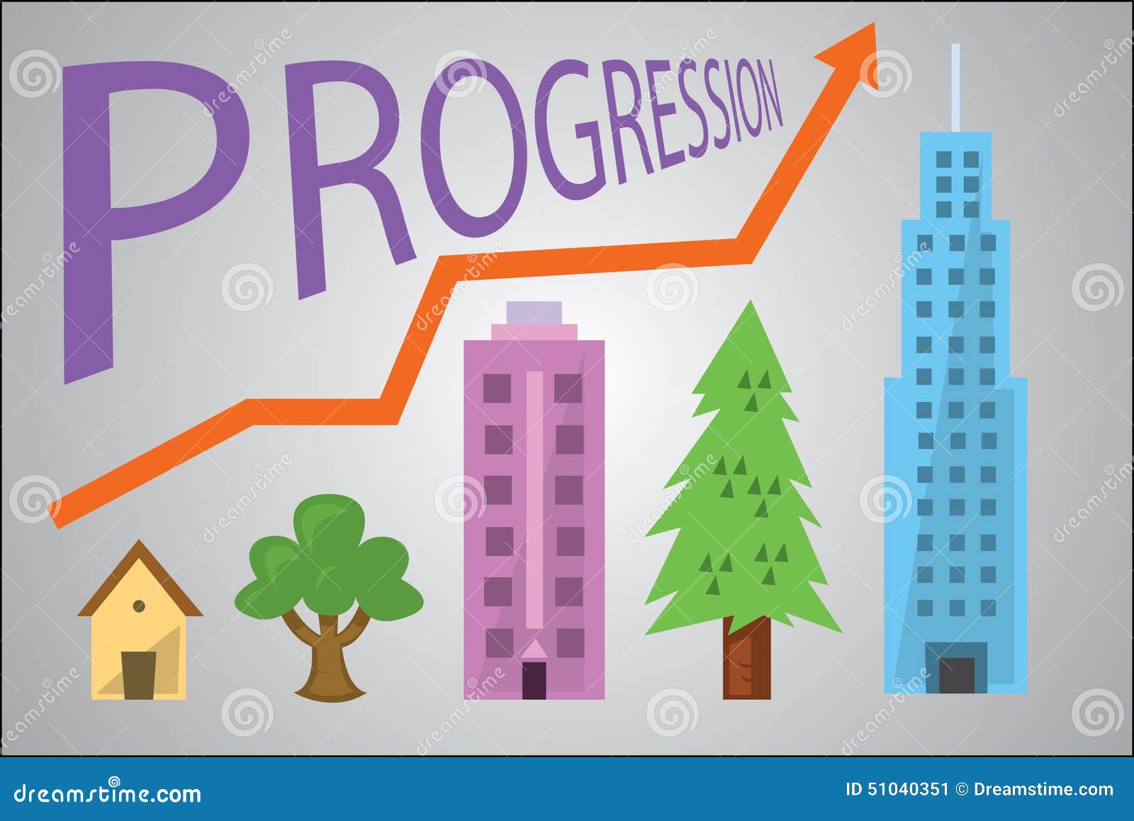 Progression in Evolution stock illustration. Illustration of financial ...