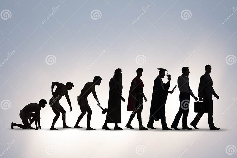 The Progression of Man Mankind from Ancient To Modern Stock Photo ...