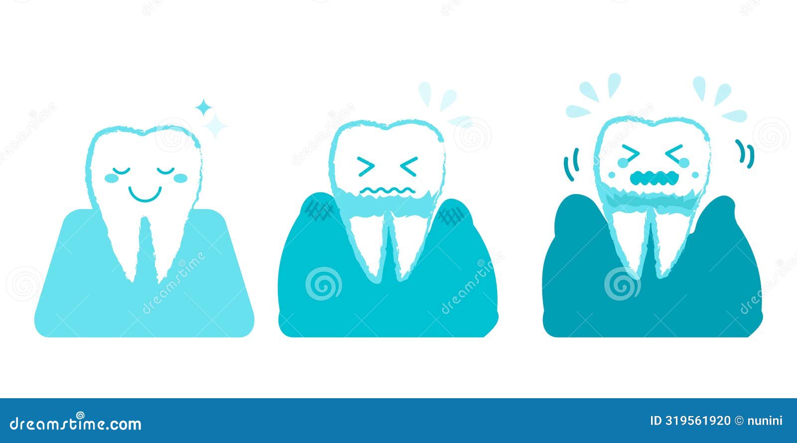 Progression Of Periodontal Disease Simple Illustration Of Teeth Cartoon ...