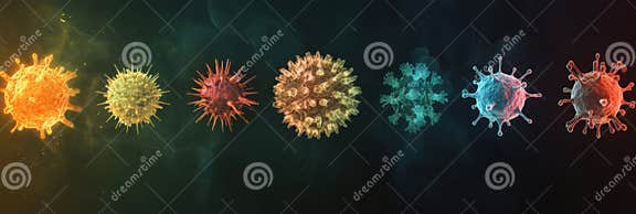 Progression of Virus Forms from Simple To Complex Illustrating ...