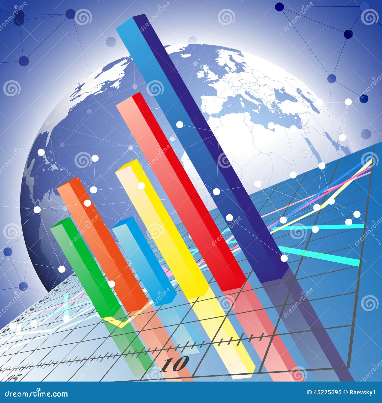 Progressive Bar Chart. Abstract Vector Stock Vector - Illustration of ...