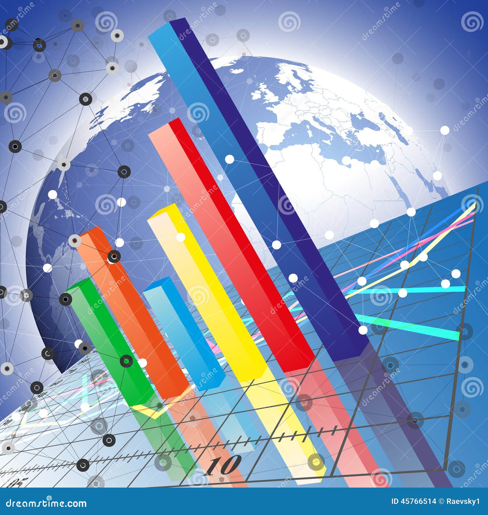 Progressive Bar Chart. Abstract Vector Stock Vector - Illustration of ...