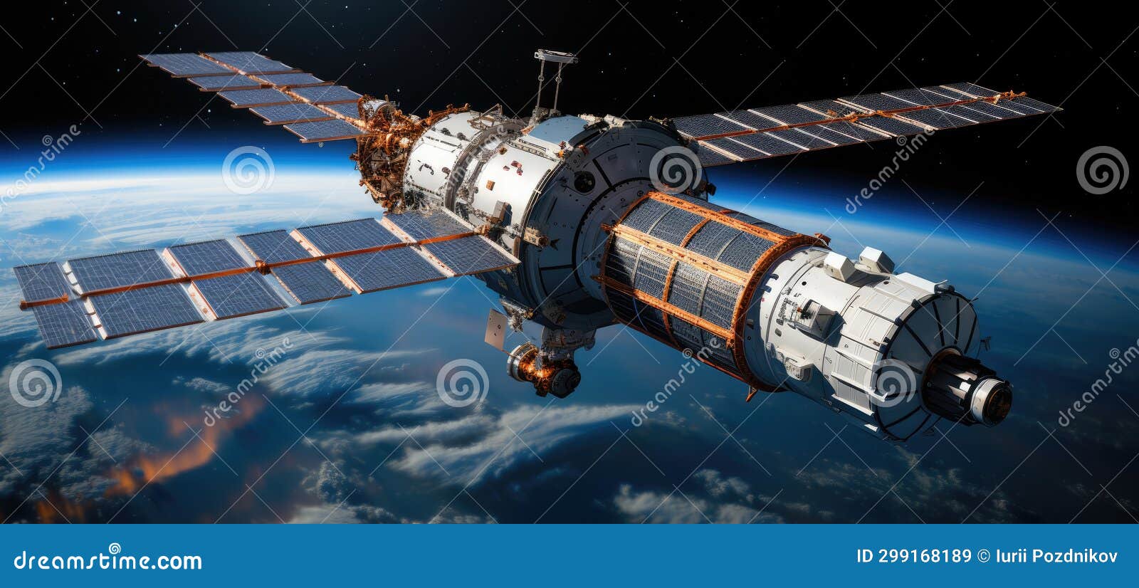 Progressive Space Satellite in Modern Style Stock Image - Image of ...