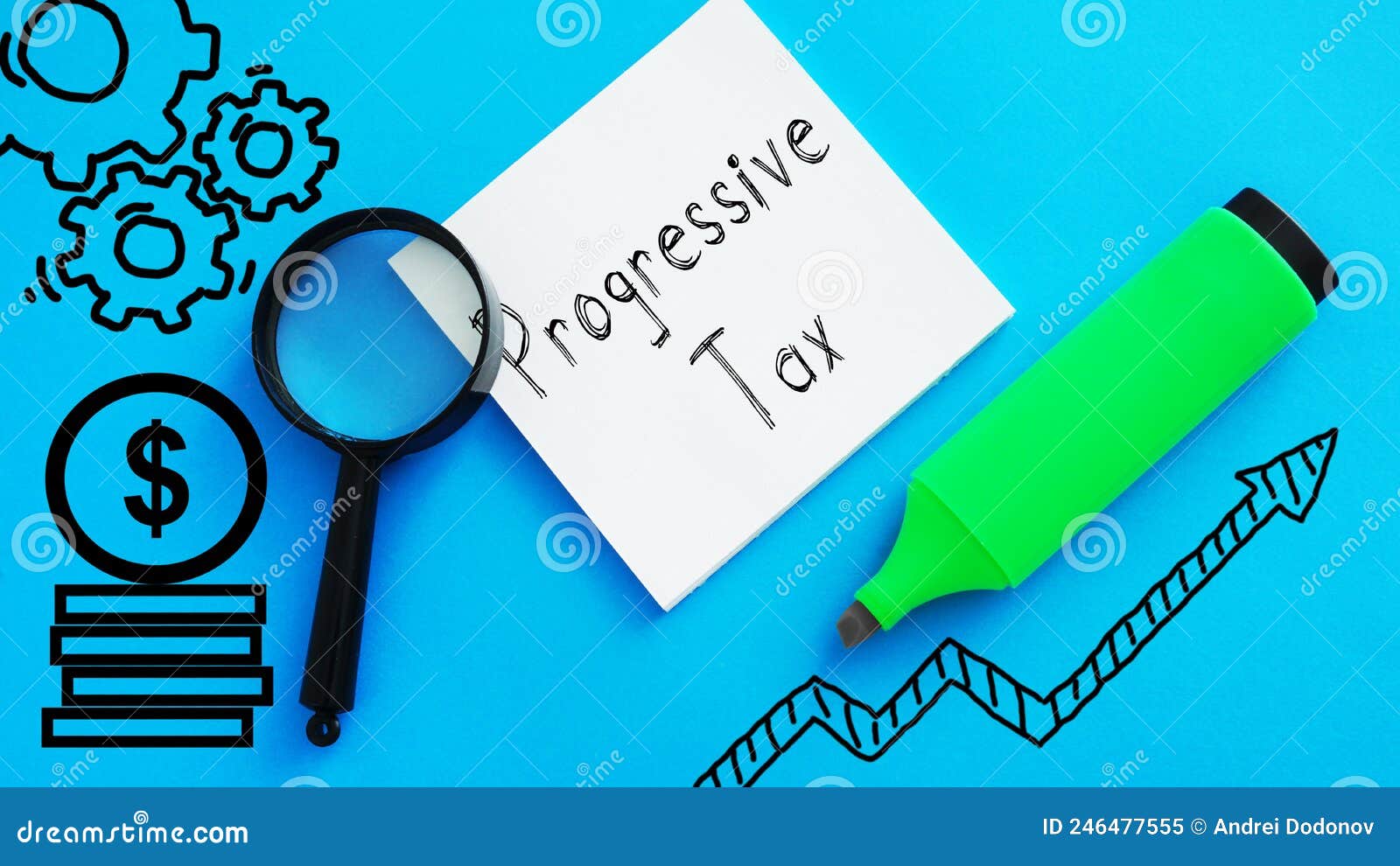 Progressive Tax is Shown Using the Text Stock Image - Image of balance ...