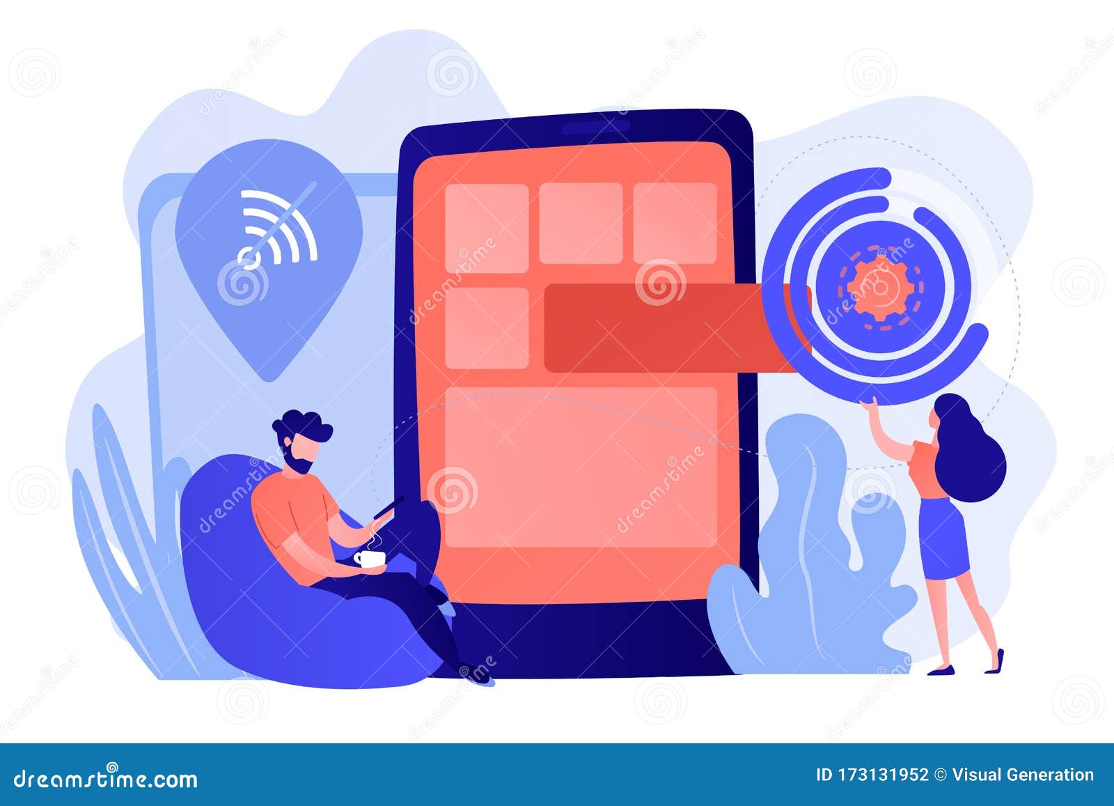 Progressive Web App Concept Vector Illustration. Stock Vector ...