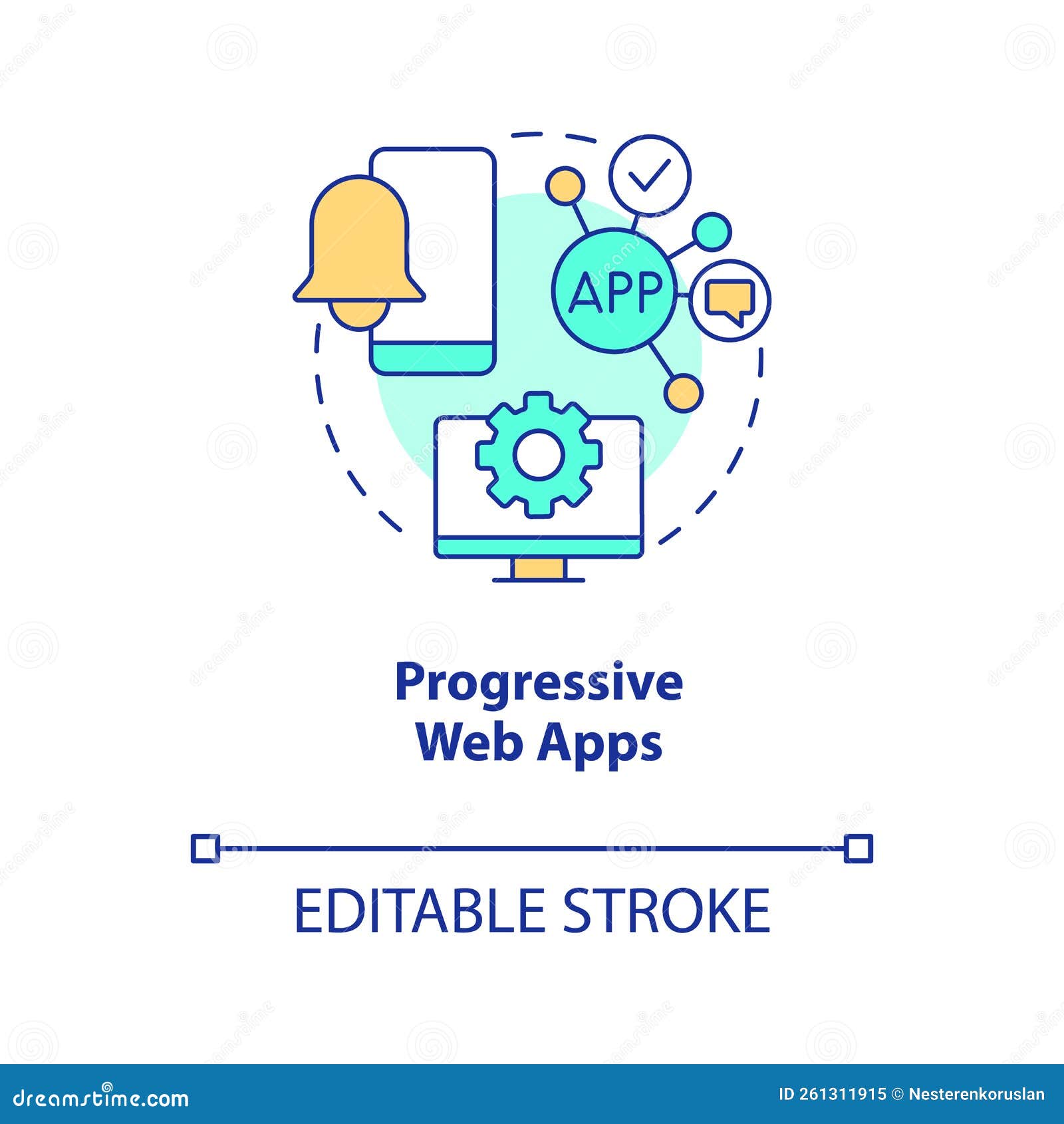 Progressive Web Apps Concept Icon Royalty-Free Cartoon | CartoonDealer ...