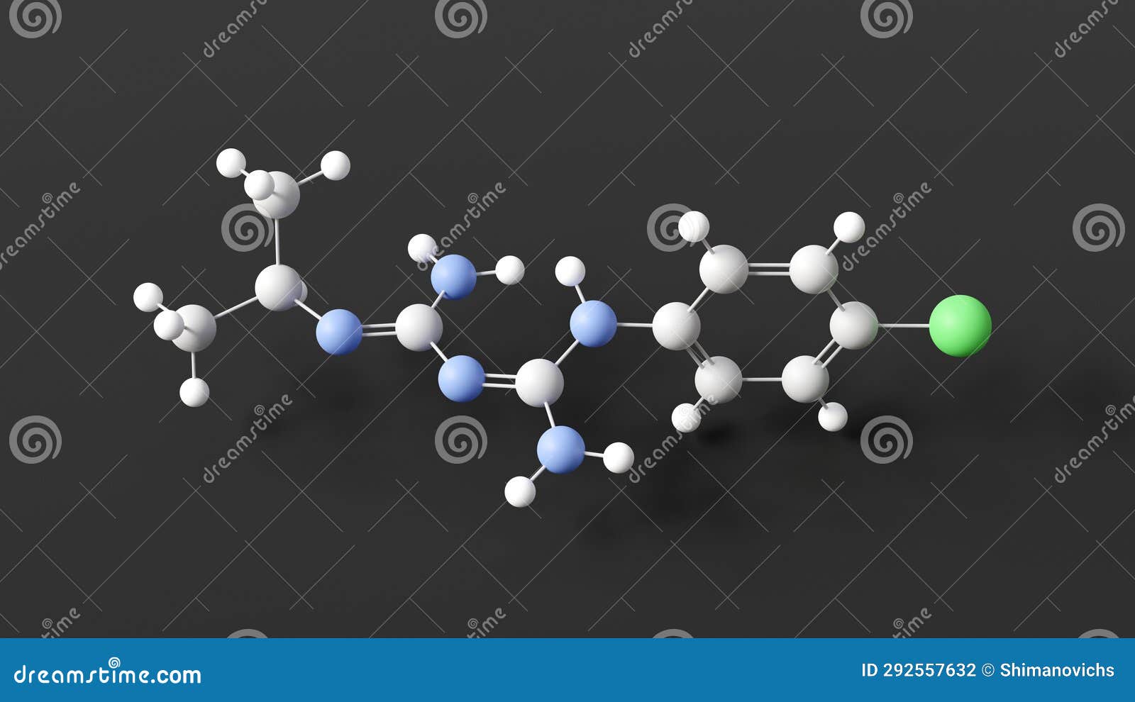 Proguanil Molecule, Molecular Structure, Miscellaneous Antimalarials ...