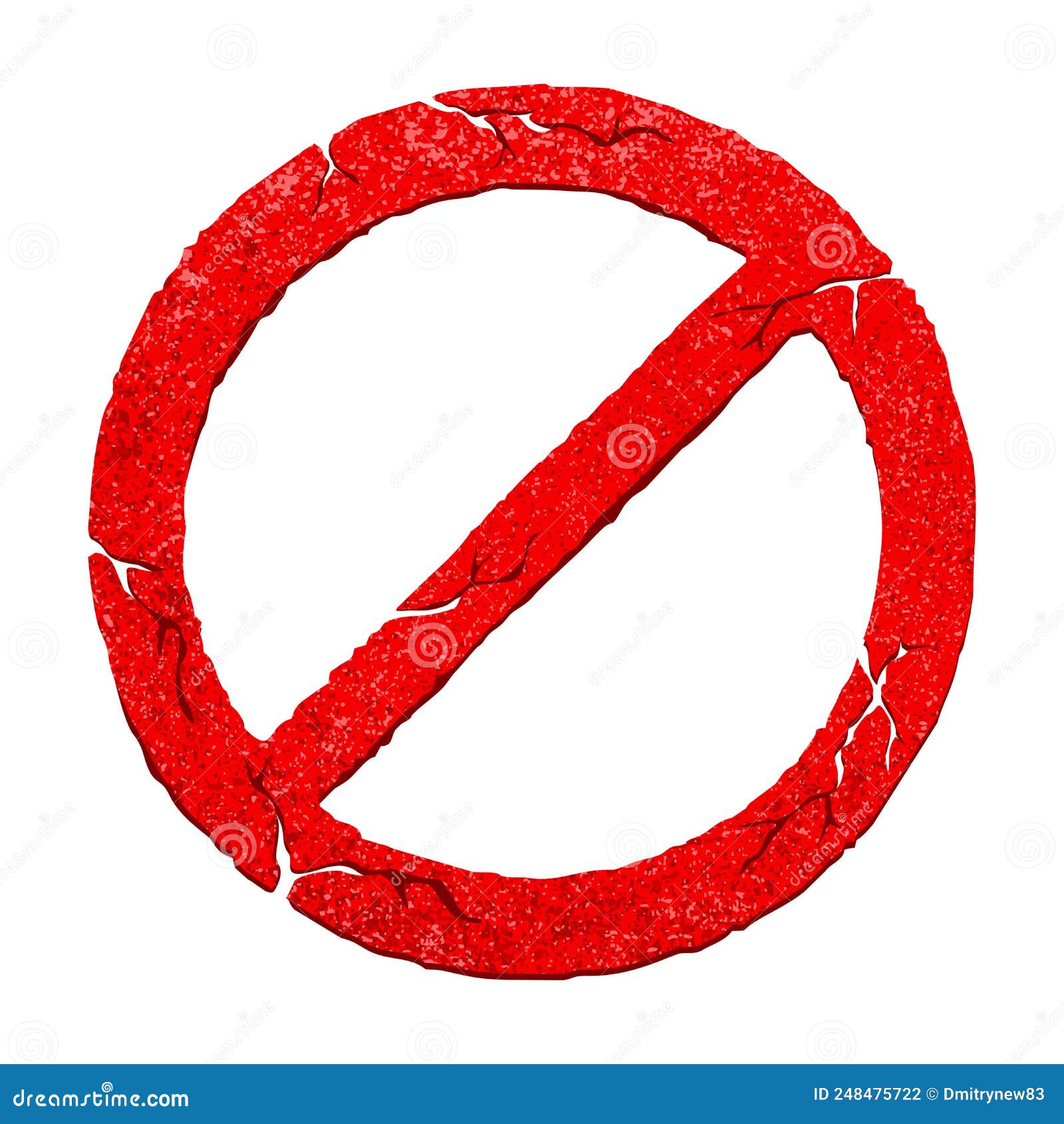 Prohibit Sign - Strickethrough Circle with Cracks Stock Vector ...