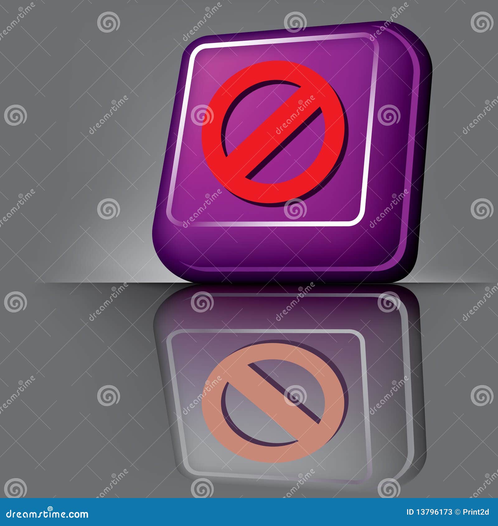 Prohibited Button Cartoon Vector | CartoonDealer.com #13796173