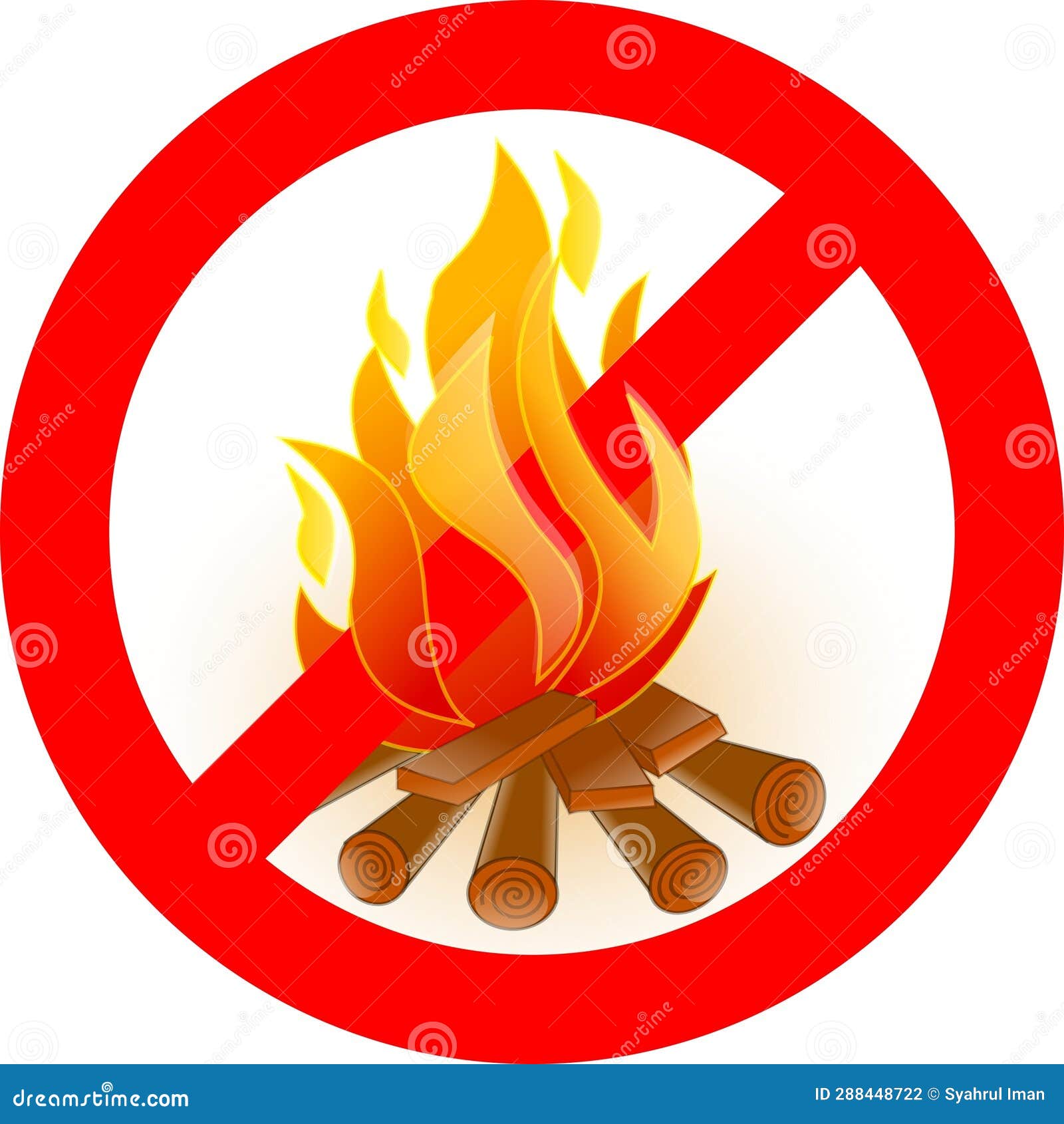 Prohibited Campfire Ignition Vector Sign Stock Illustration ...