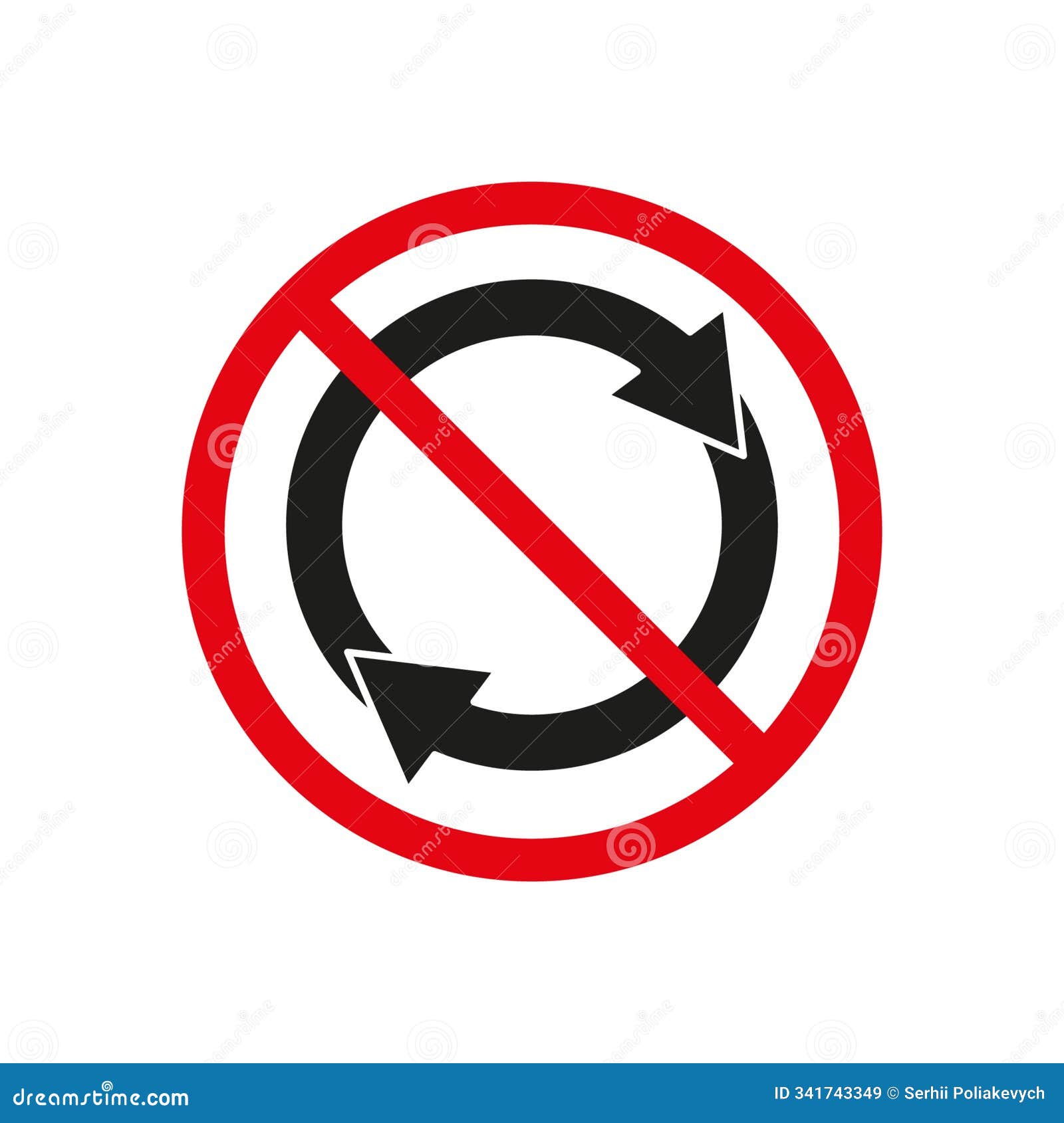 Prohibited Circle Symbol. Red Restriction Sign. Black Circular Arrows ...