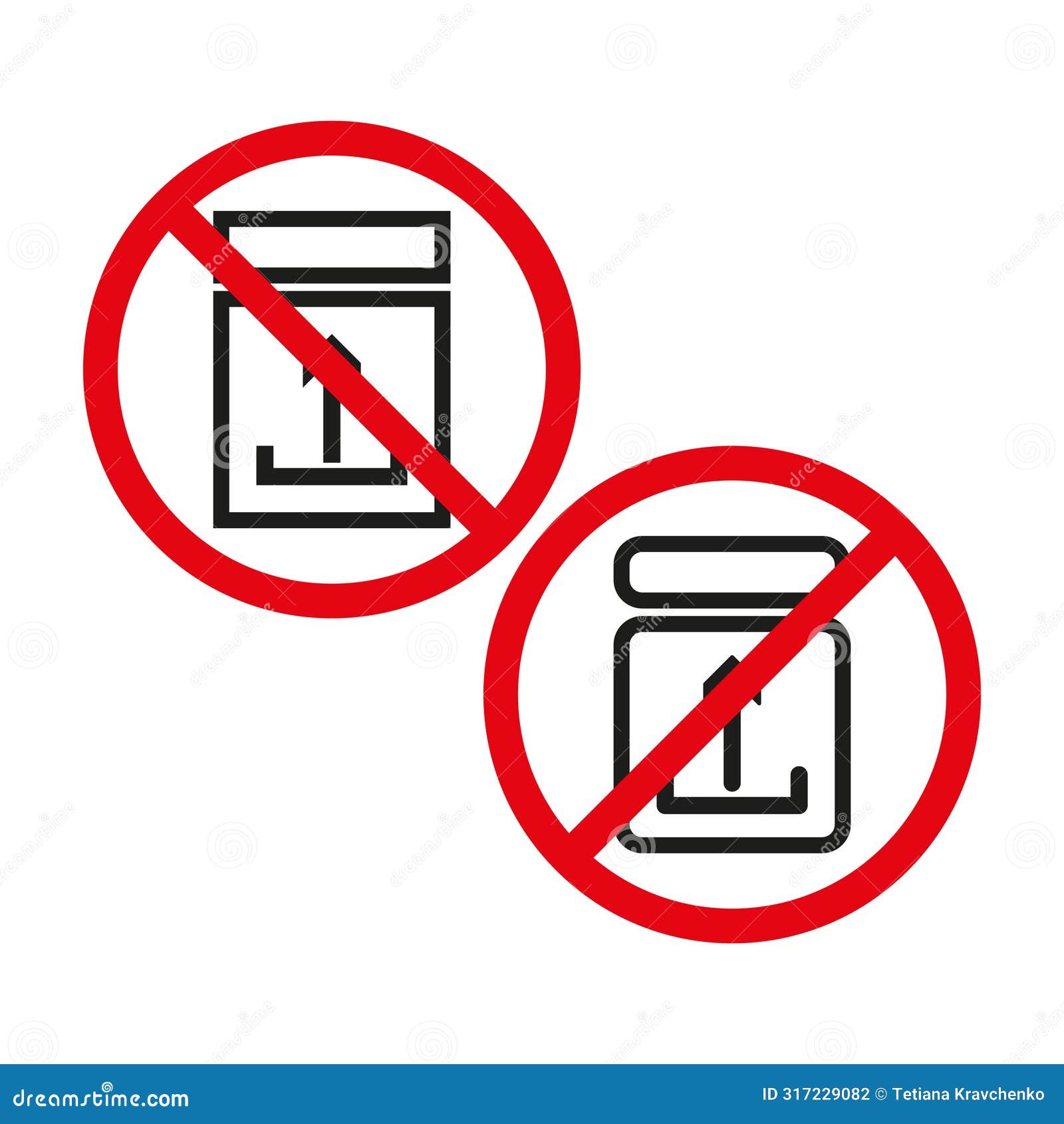 Prohibited Access Icons. No Entry Globe And Pen. Red Circle Warning ...