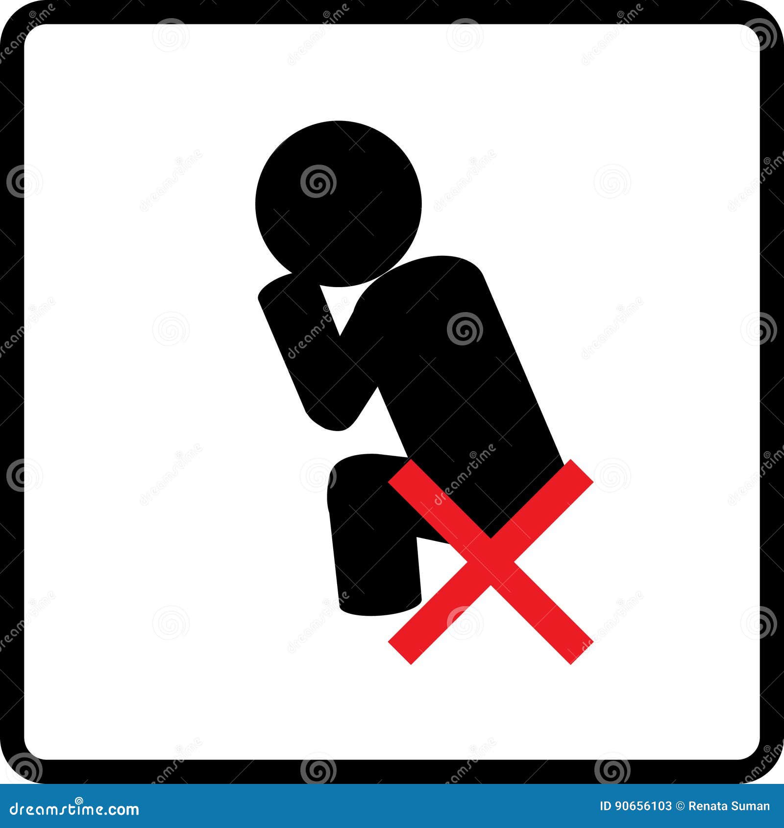 Prohibited defecating sign stock vector. Illustration of isolated ...