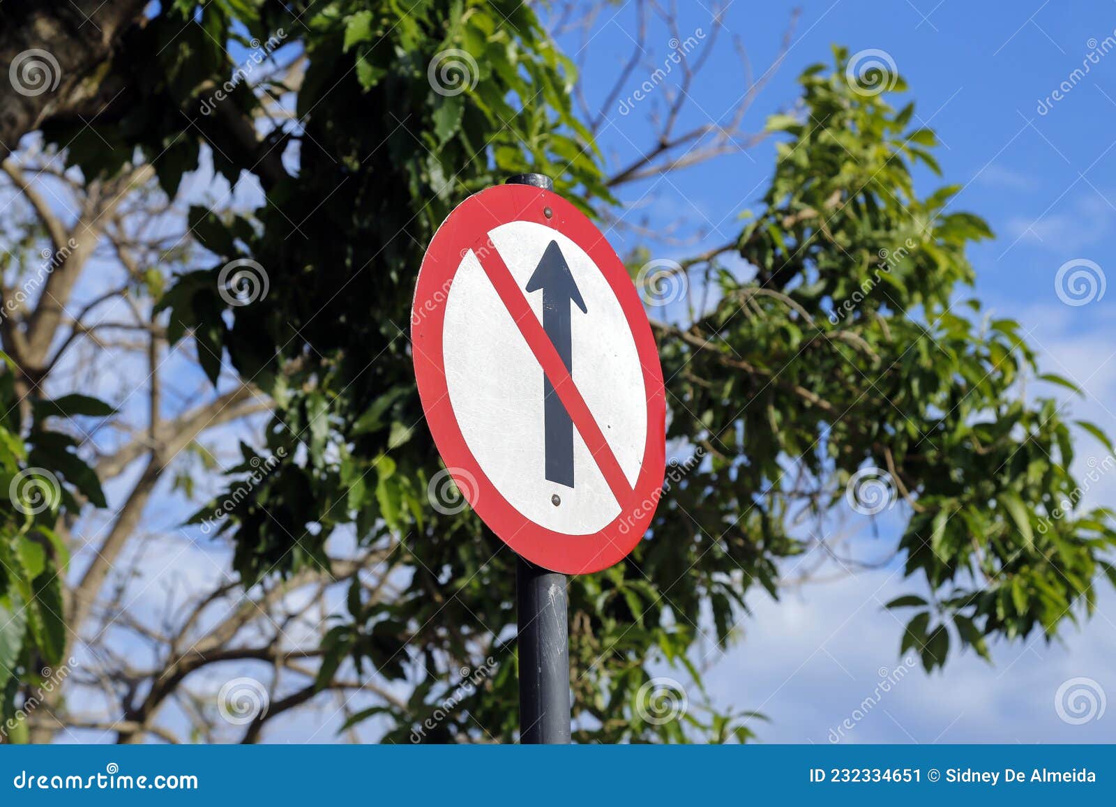 Traffic Signpost Prohibited Direction Stock Image - Image of driving ...