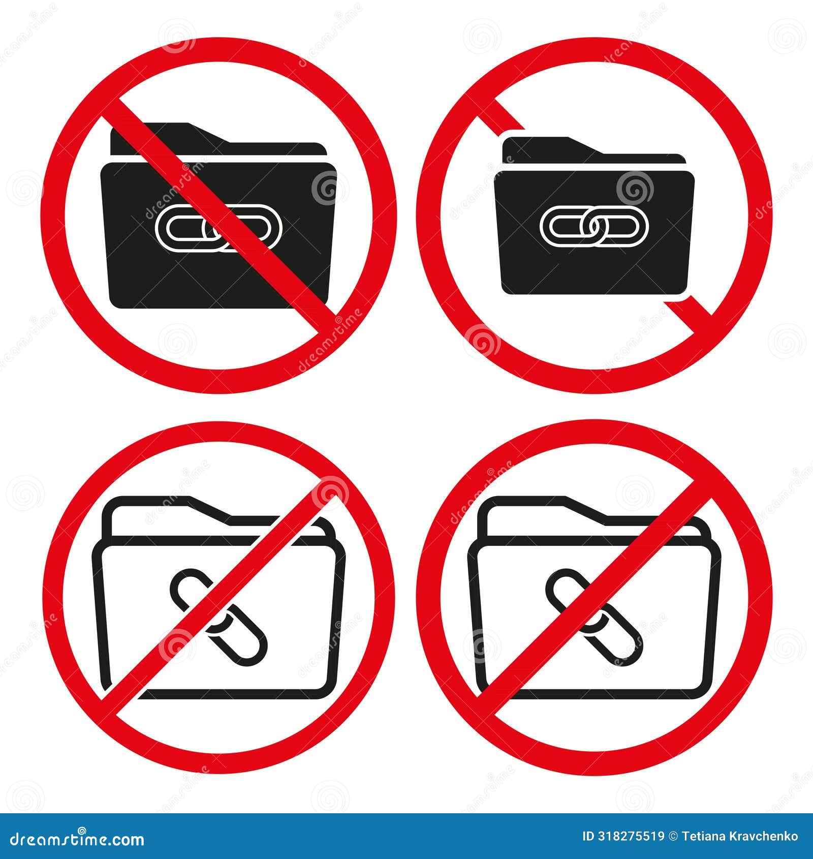 Prohibited File Sharing Vector Signs. Attachment and Link Sharing Not ...